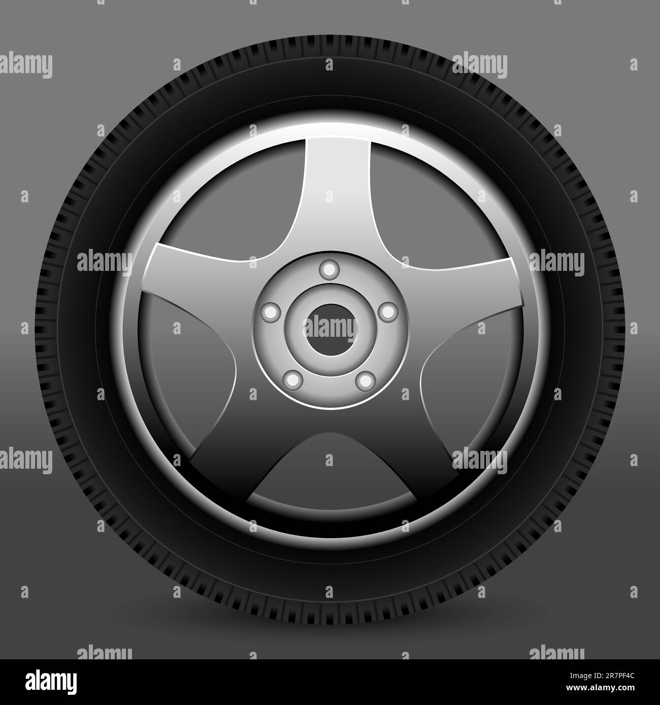 Car wheel on a grey background, vector Stock Vector Image & Art - Alamy