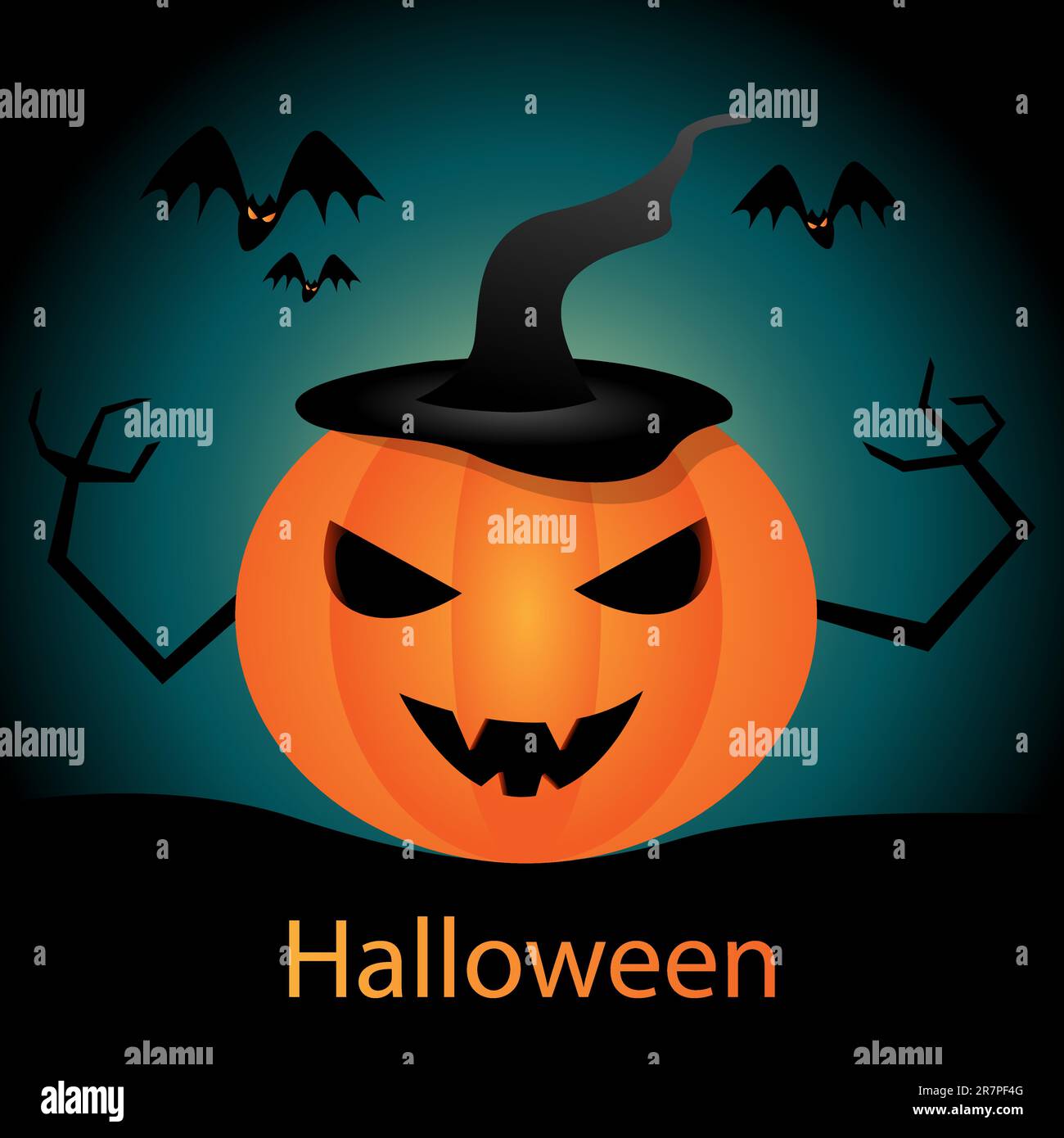 Vector halloween picture with pumpkin Stock Vector Image & Art - Alamy