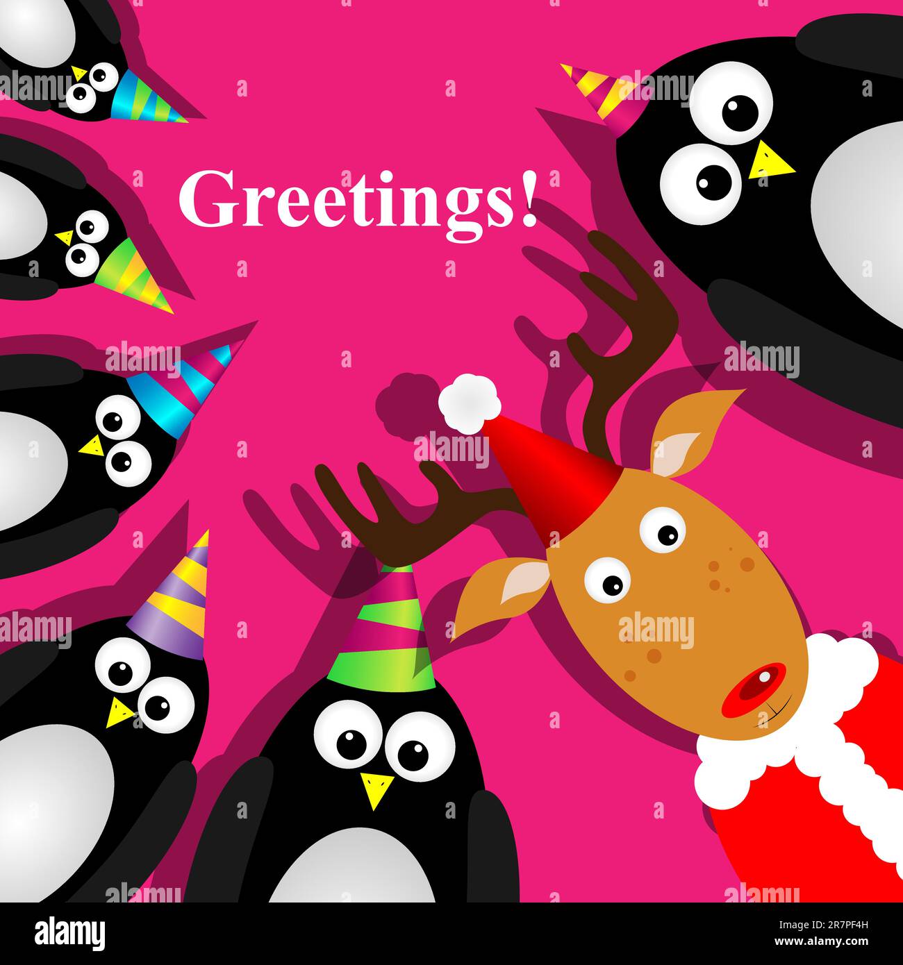 Vector greeting card with a penguins Stock Vector Image & Art - Alamy