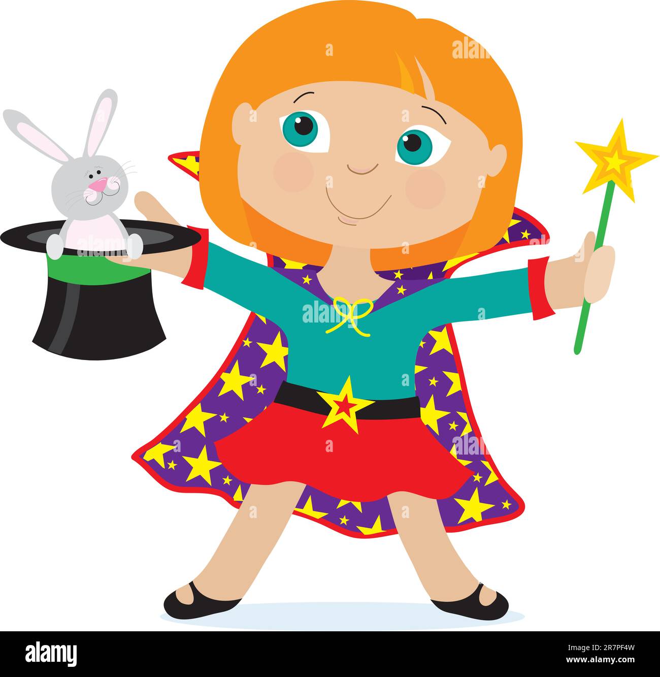 Girl dressed as a magician Stock Vector Images - Alamy