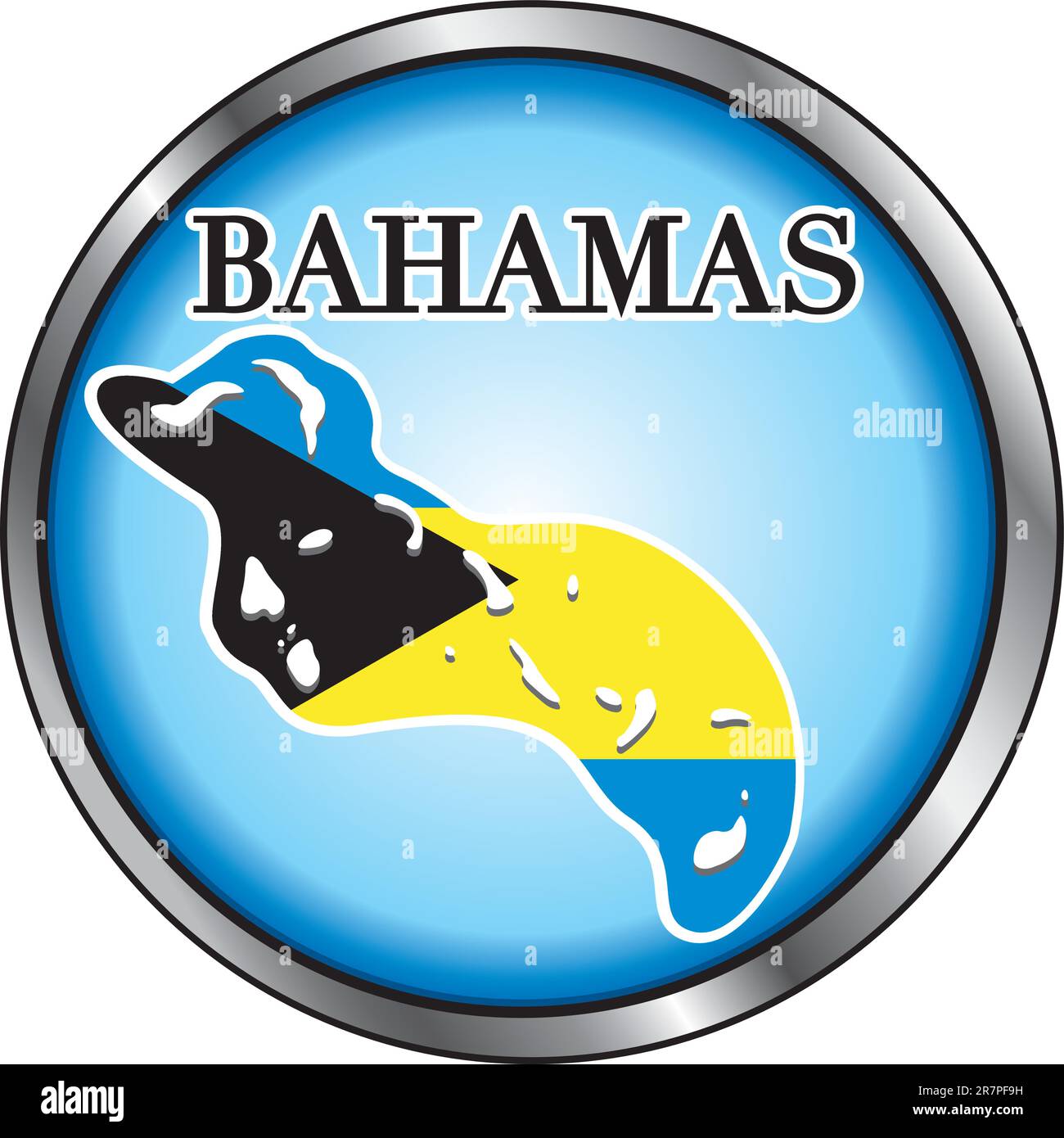 Vector Illustration for the Bahamas, Round Button Stock Vector Image ...