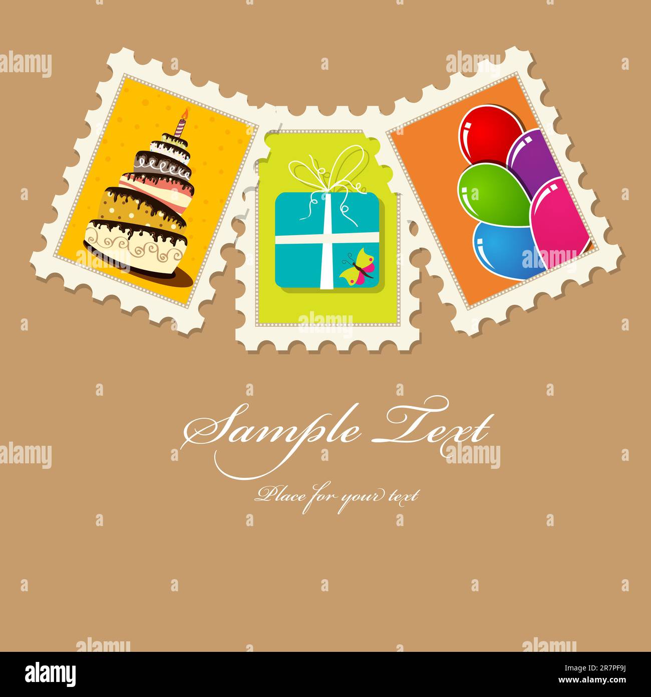 Vector birthday greeting card Stock Vector Image & Art - Alamy