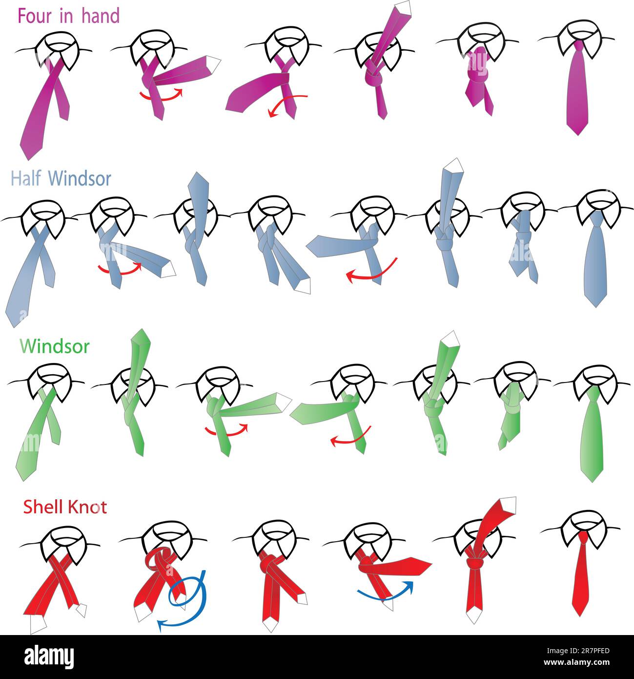 Vector tie and knot instructions Stock Vector Image & Art - Alamy