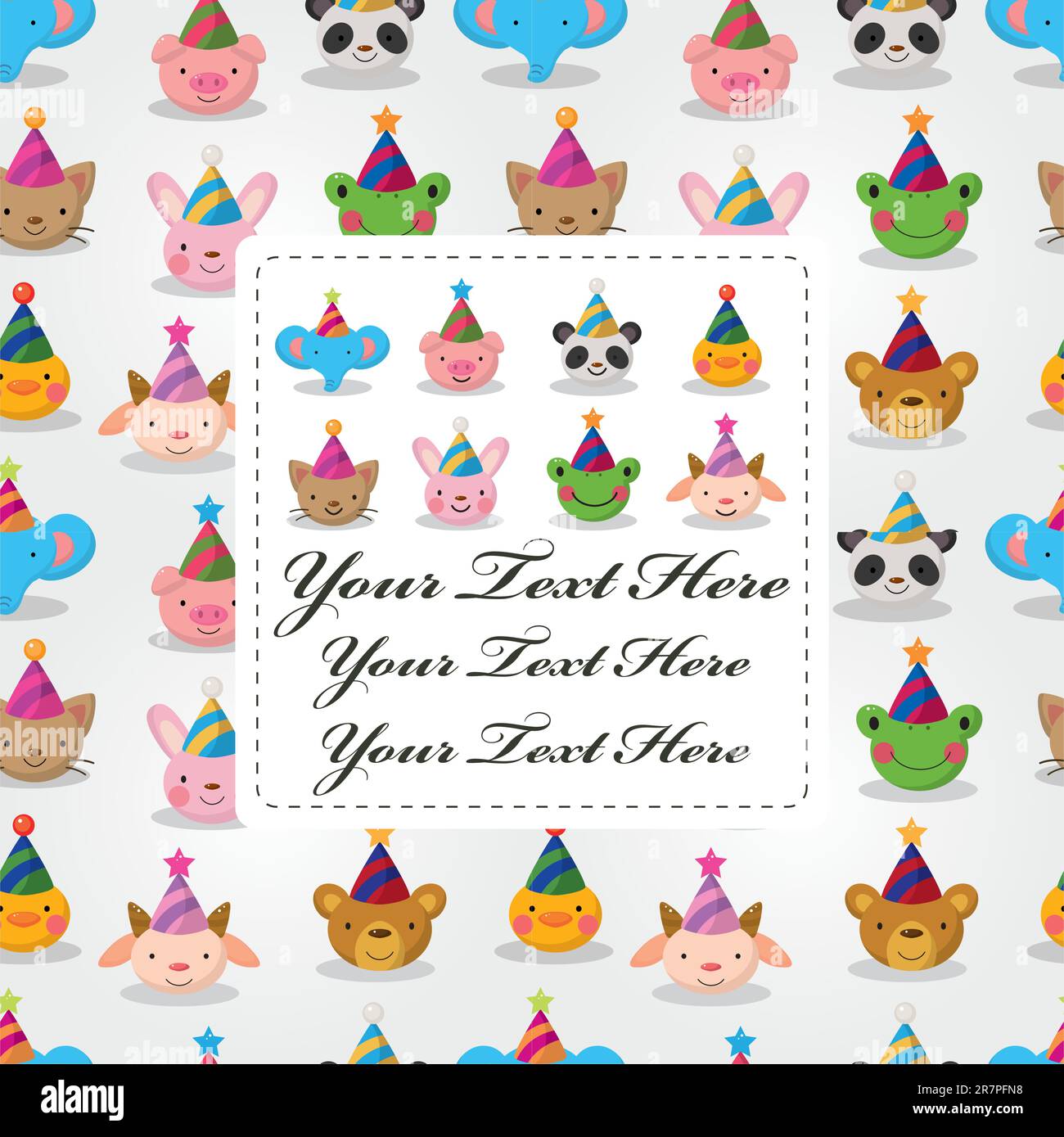 Cute elephant hat party Stock Vector Images - Alamy