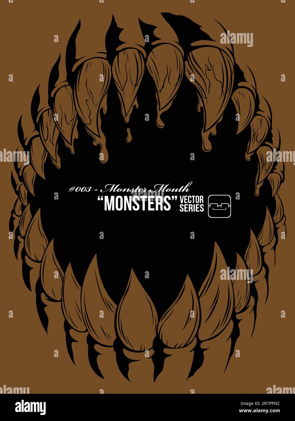 A vector of claws monster mouth opening wide, symbolizing the rage ...