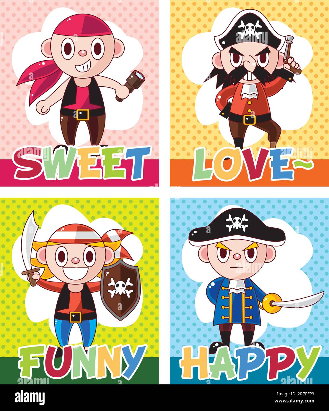 cartoon pirate card Stock Vector Image & Art - Alamy