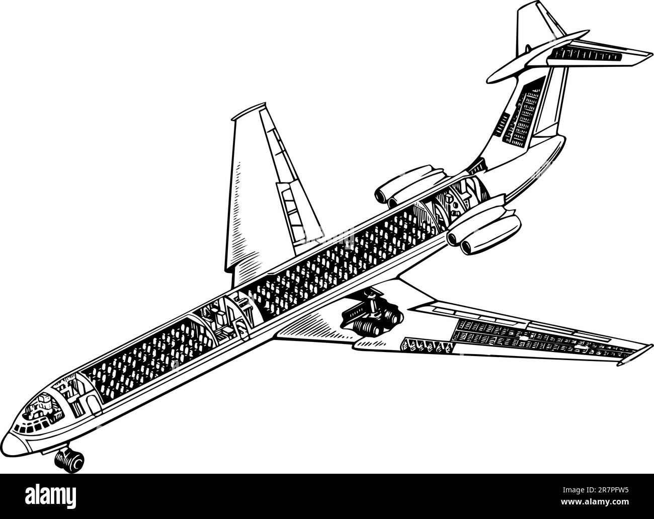 Aircraft engine side view Stock Vector Images - Alamy