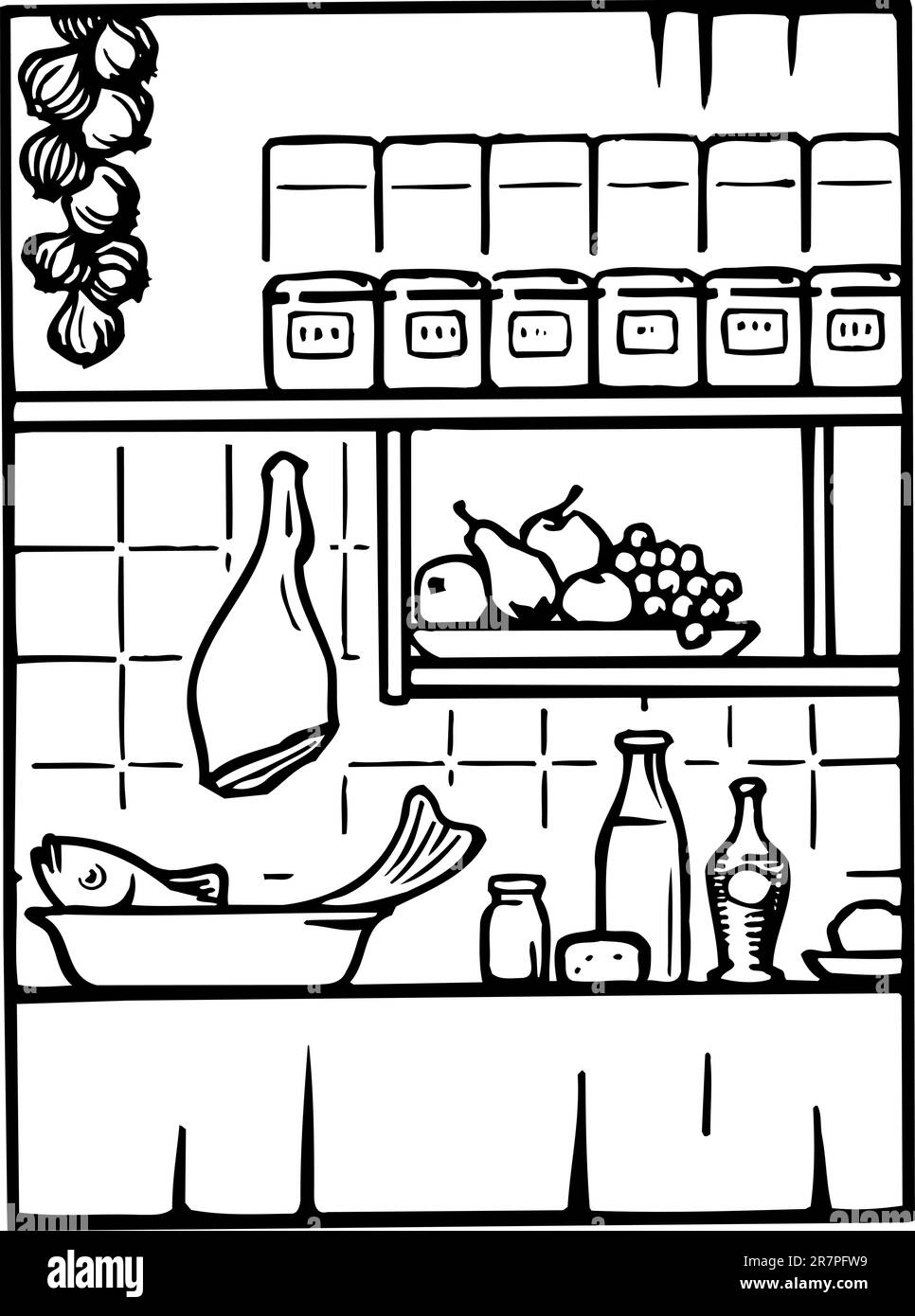 Table window kitchen Stock Vector Images - Alamy