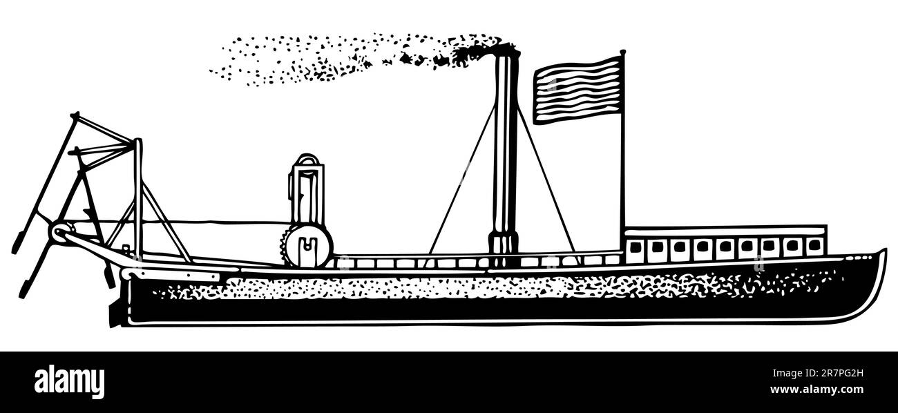 Steam ship isolated on white Stock Vector Image & Art - Alamy