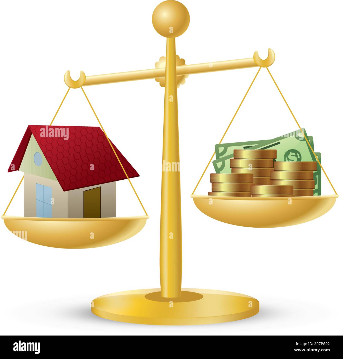 Scales balance house Stock Vector Images - Alamy