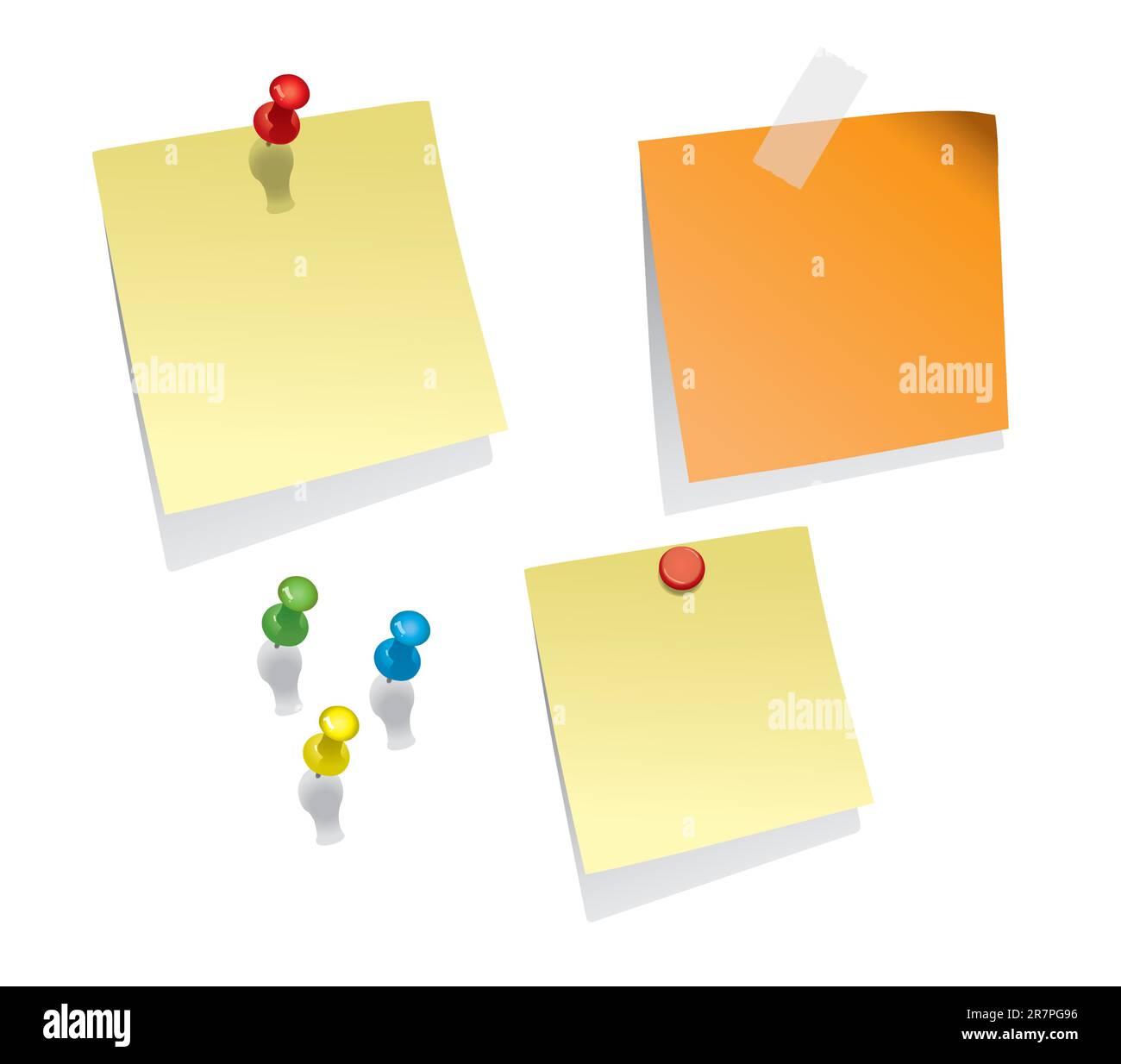 Set Of Blank Realistic Note Papers Stock Vector Image & Art - Alamy