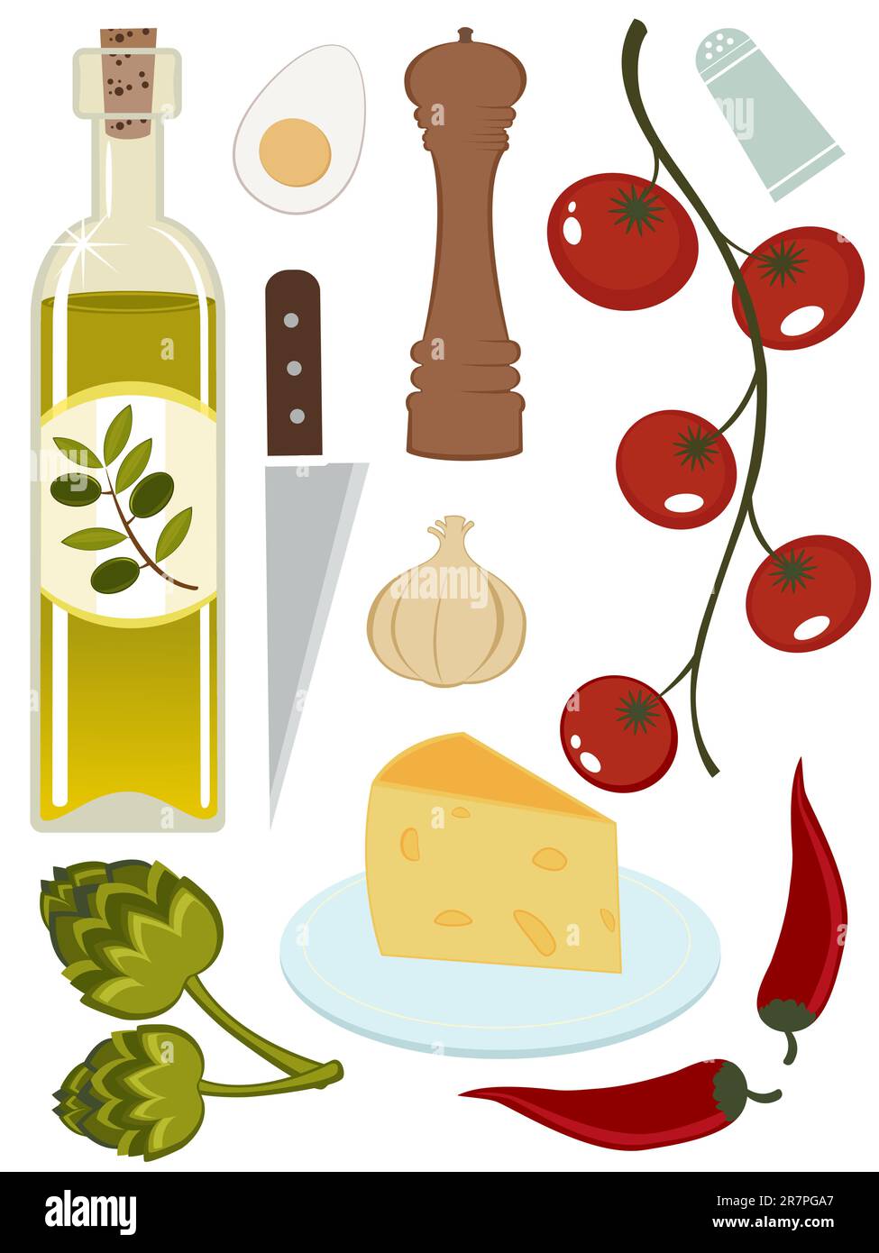 Set salt pepper oil Stock Vector Images - Alamy