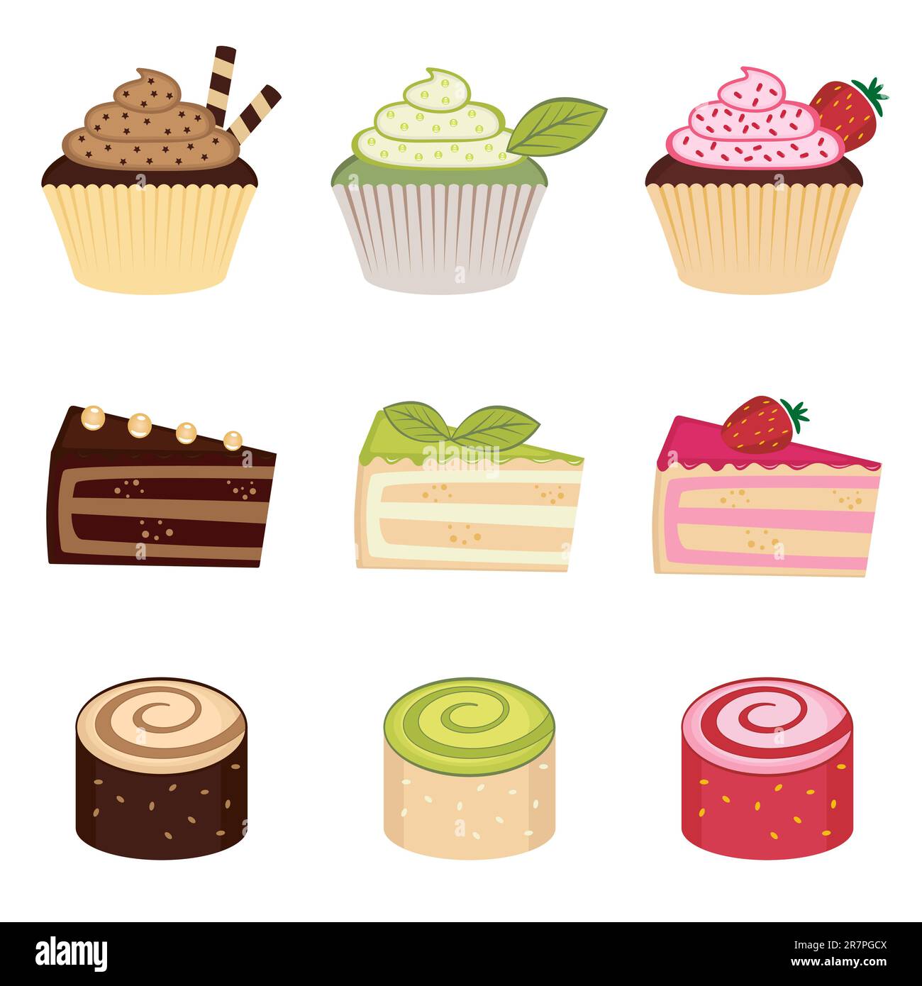 Desserts set Stock Vector Images - Alamy