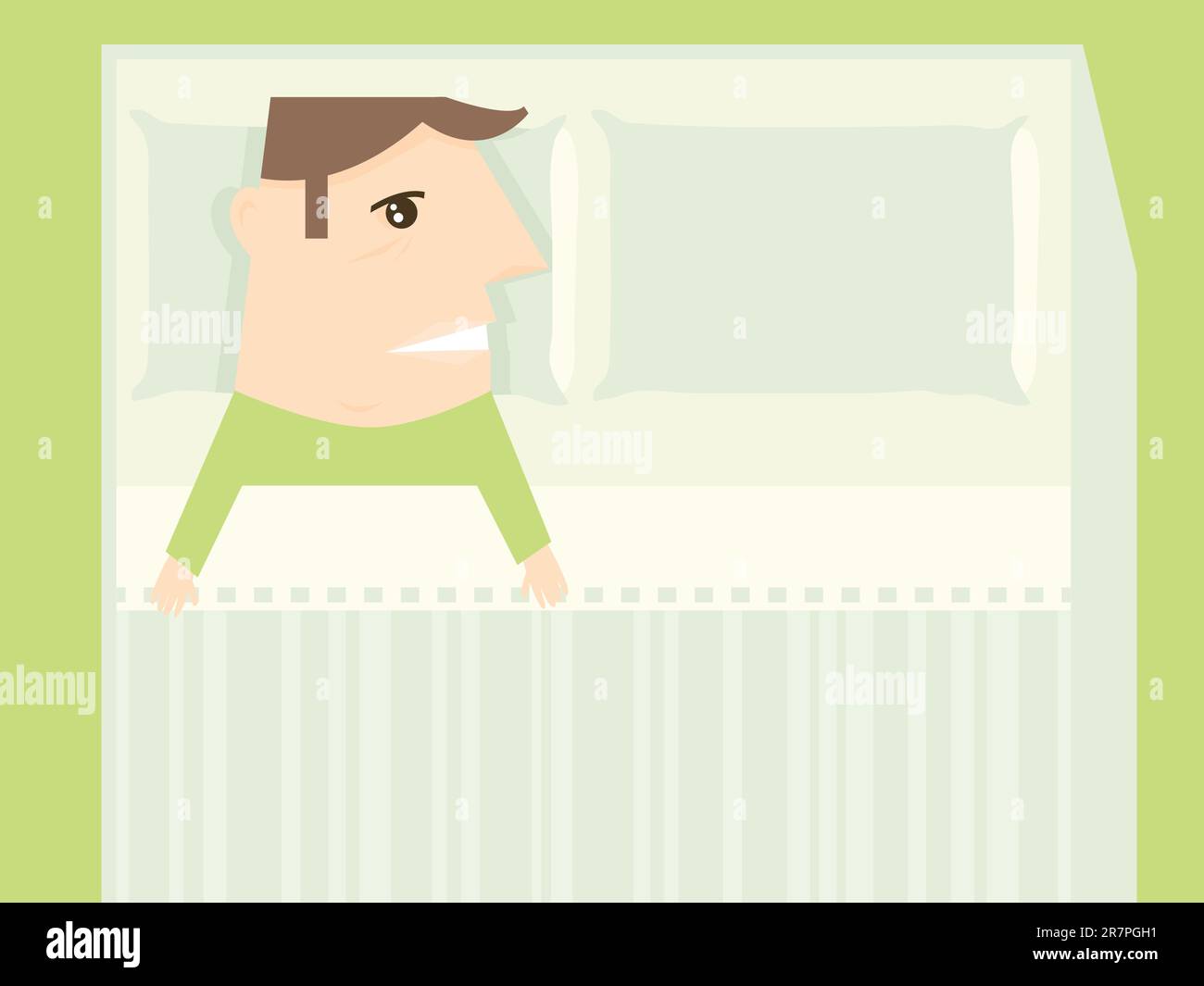 Tired man bed Stock Vector Images - Alamy
