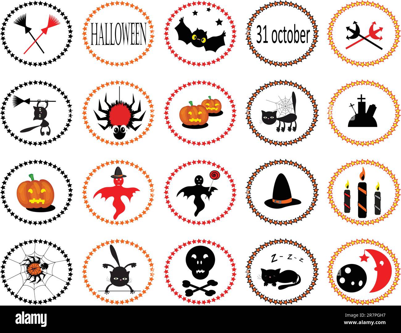 Vector Halloween icons Stock Vector Image & Art - Alamy