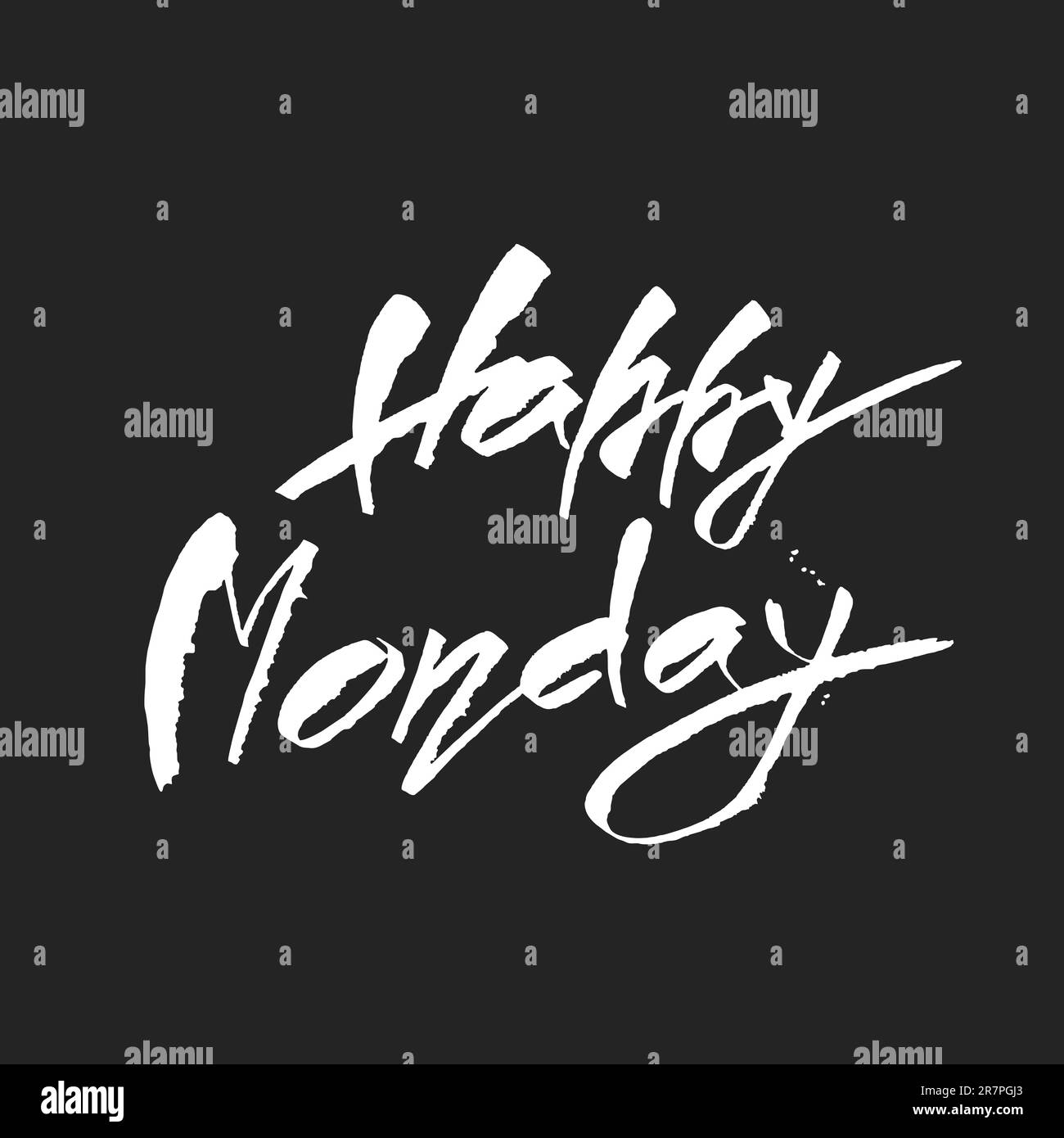 Happy Monday. Trendy hand lettering quote, art print for posters and ...
