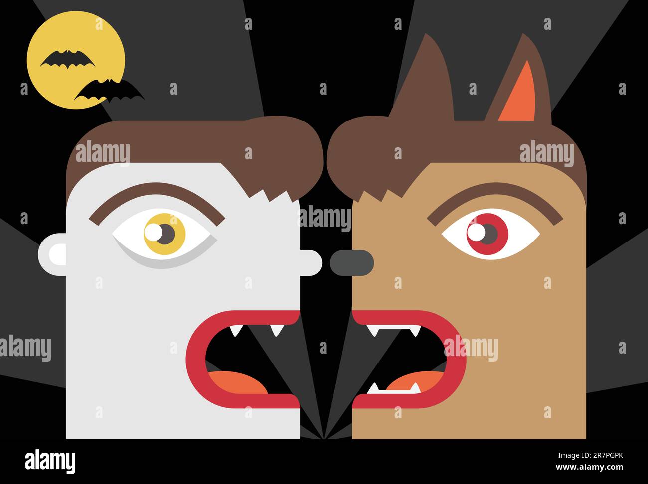 A vampire and a werewolf fighting Stock Vector Image & Art - Alamy