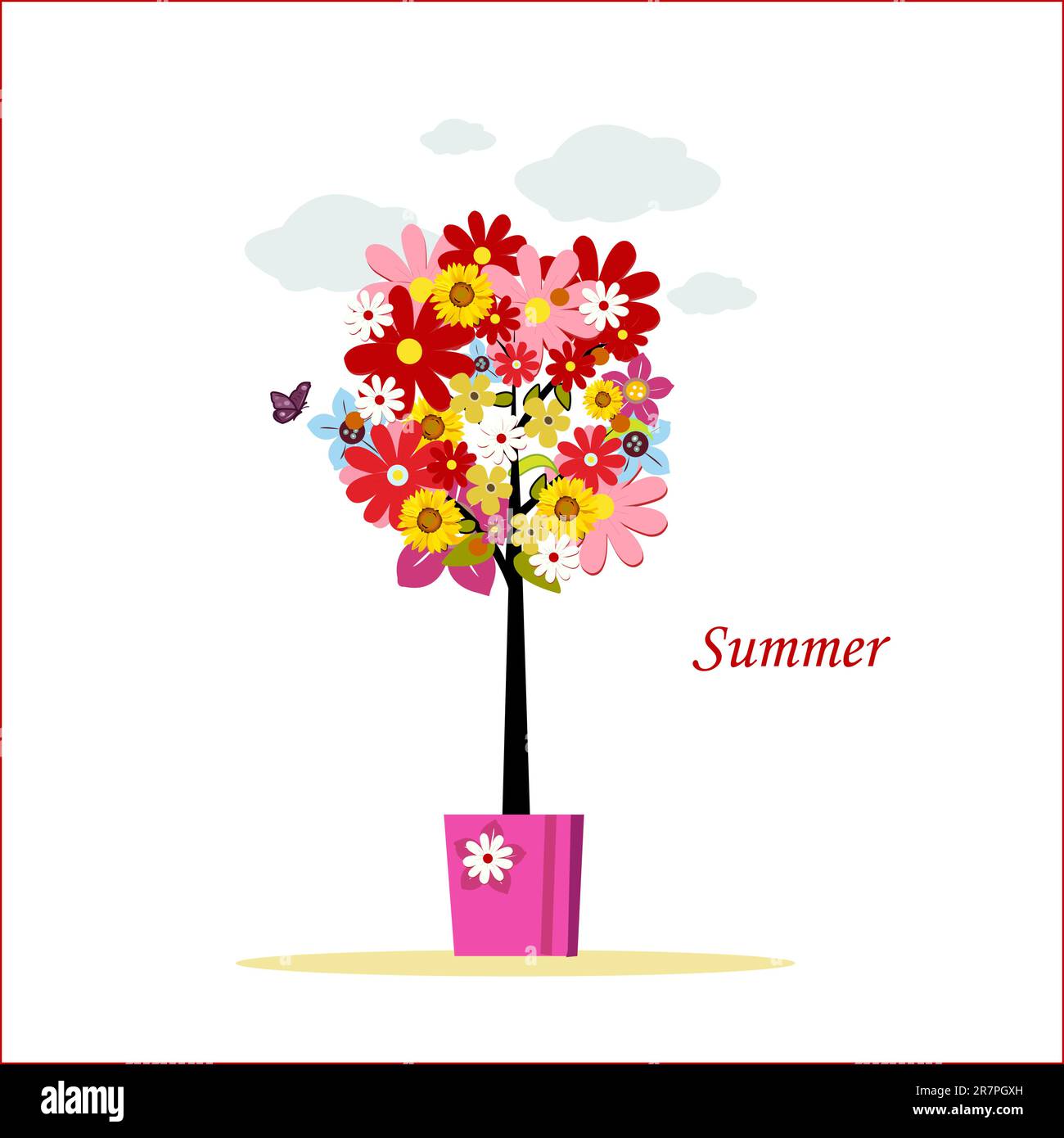 summer tree vector illustration Stock Vector Image & Art - Alamy