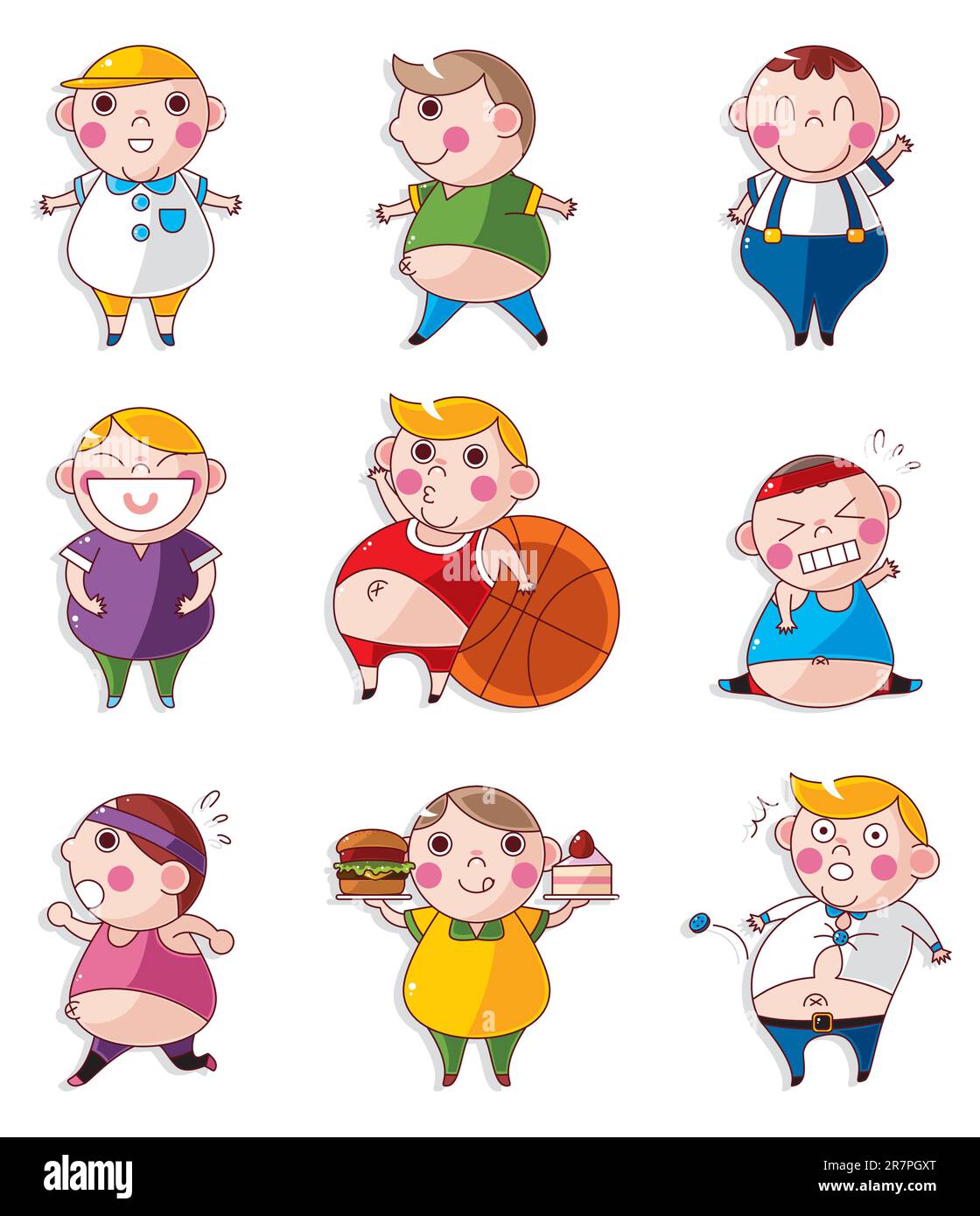 Cartoon Fat people icons Stock Vector Image & Art - Alamy