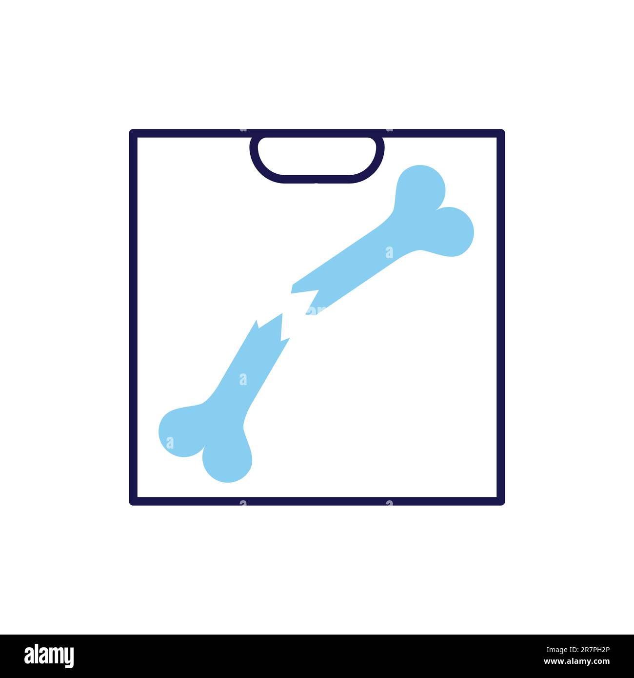 X-ray related vector line icon. Broken bone. Isolated on white ...