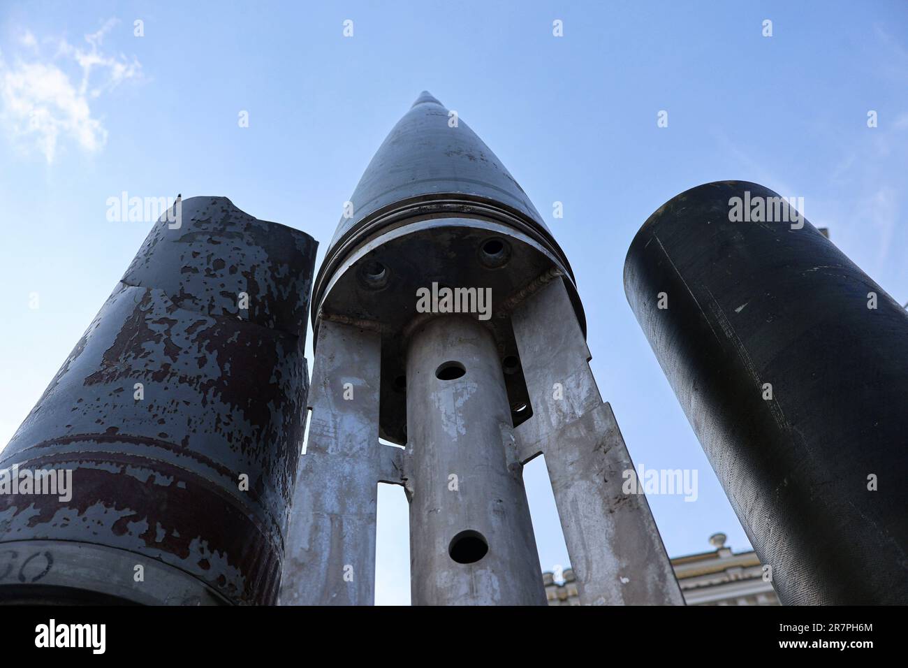 Kyiv, Ukraine. 16th June, 2023. Remnants of shells and rockets ...