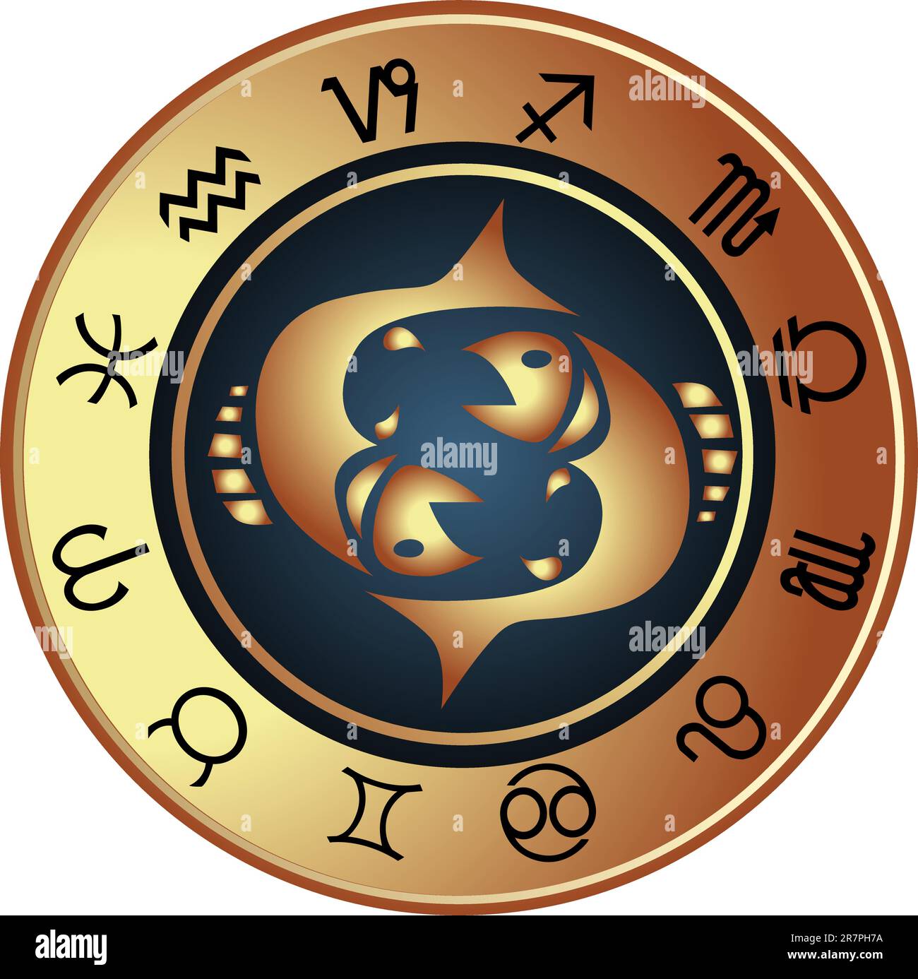 Vector illustration of Horoscope Pisces Stock Vector Image & Art - Alamy