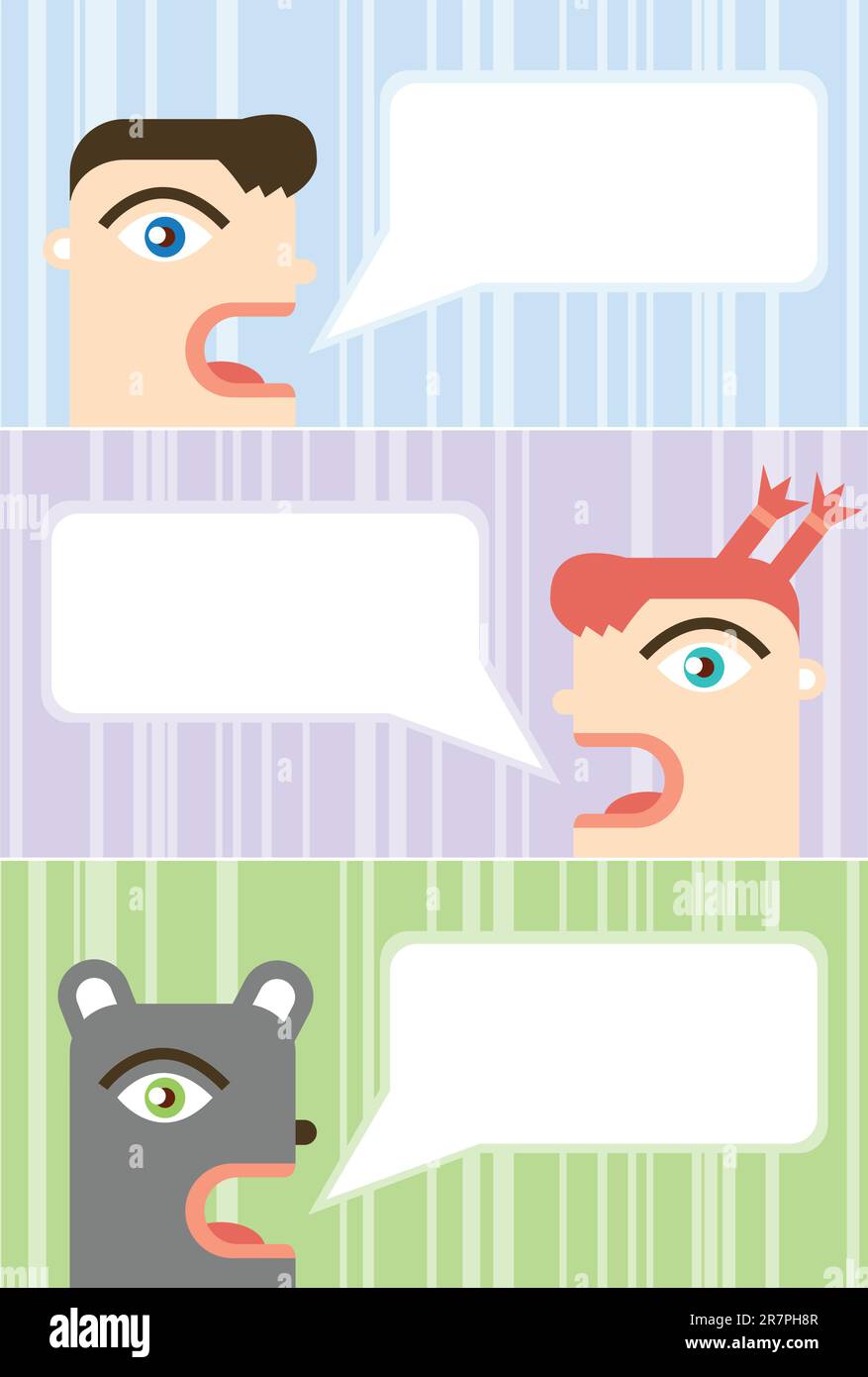 A set of characters with blank talk bubbles Stock Vector Image & Art ...