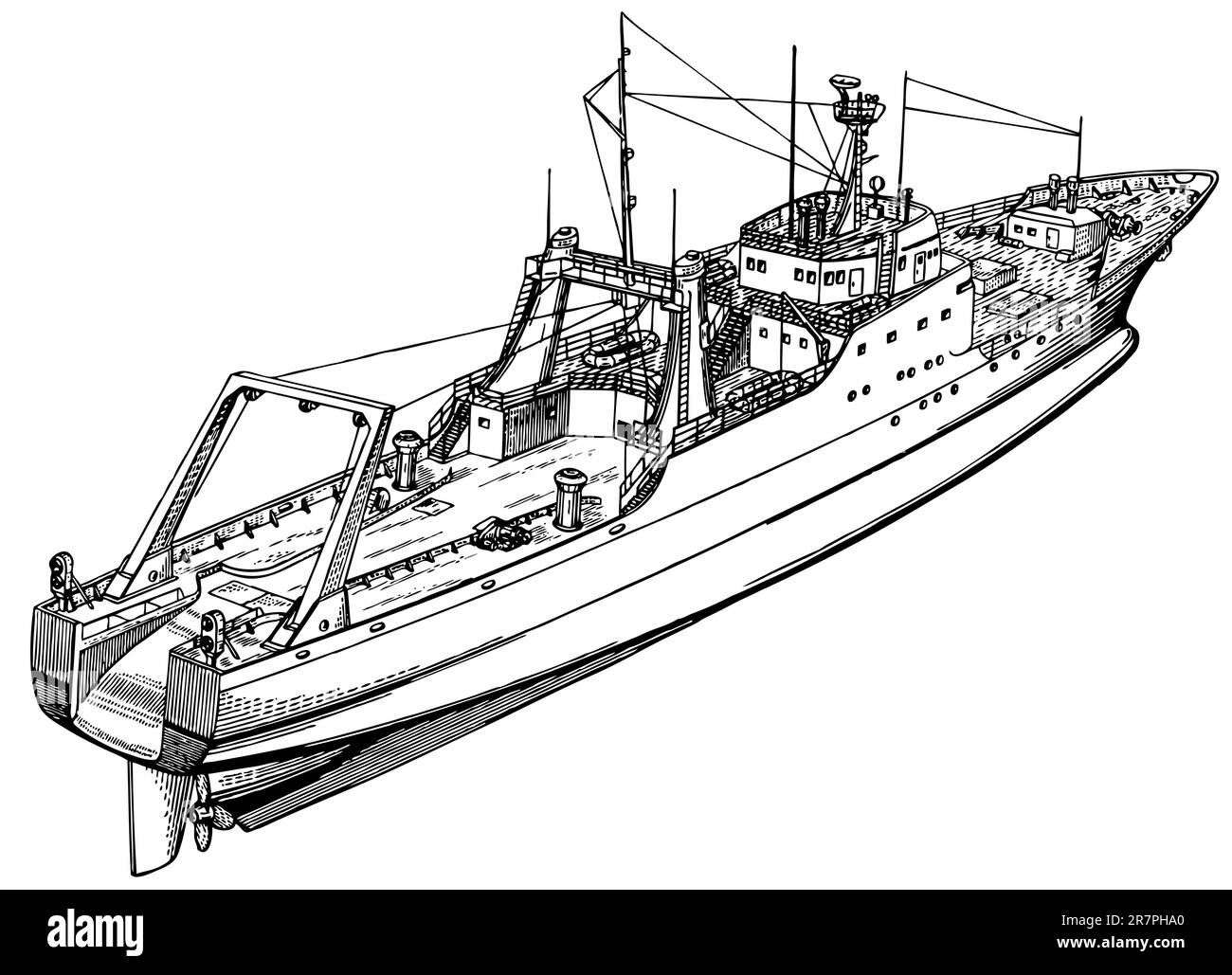 Fishing boat illustration Cut Out Stock Images & Pictures - Alamy