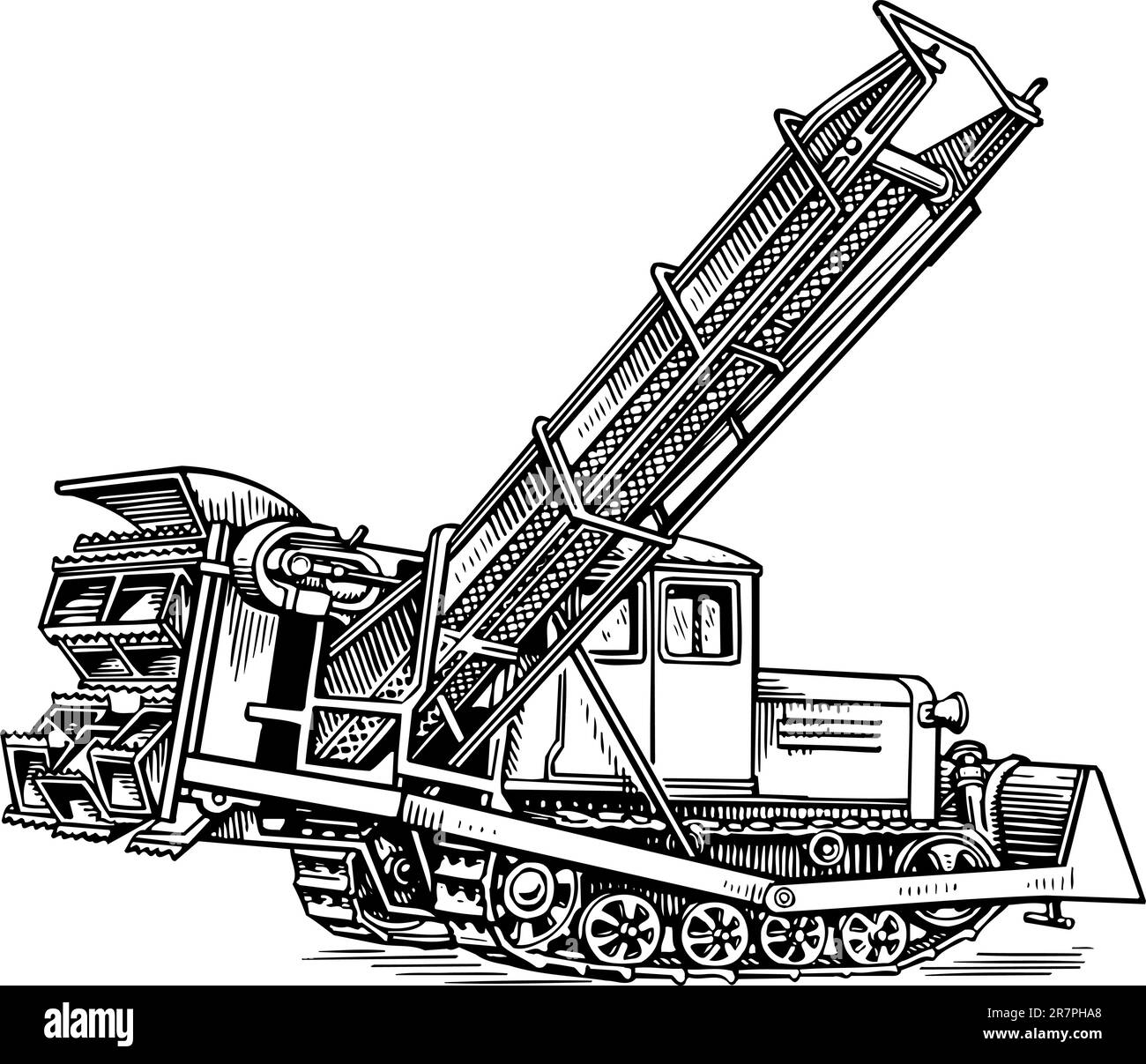 Tractor loader on background Stock Vector Images - Alamy