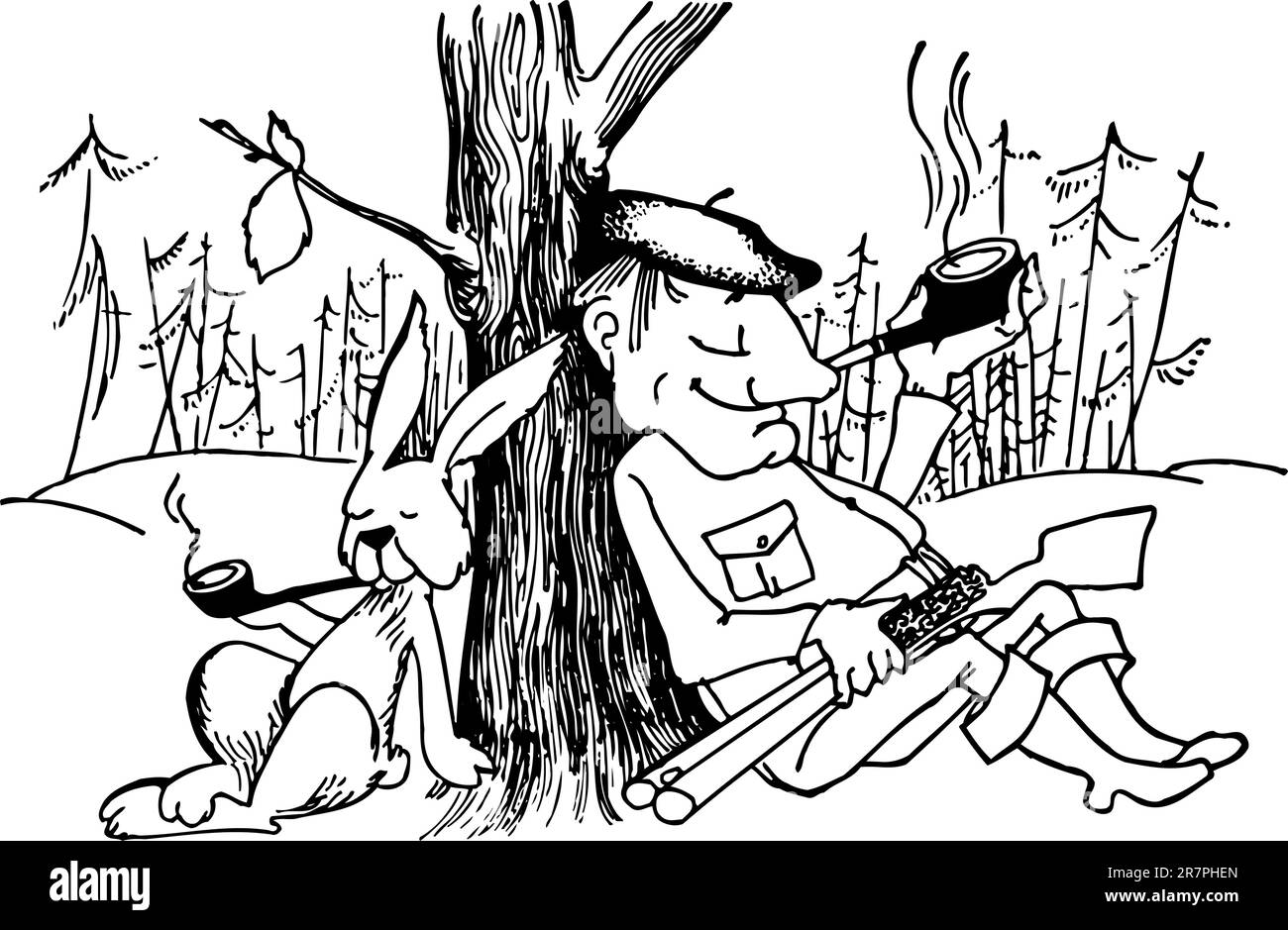 The smoking rabbit Stock Vector Images - Alamy