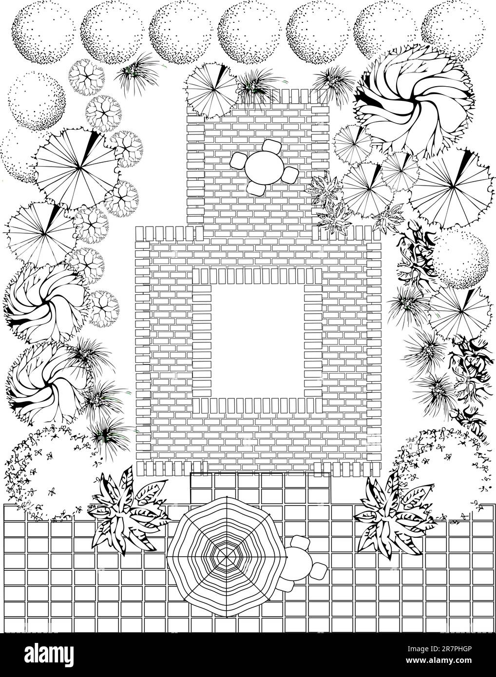 Plan of garden Stock Vector Image & Art - Alamy