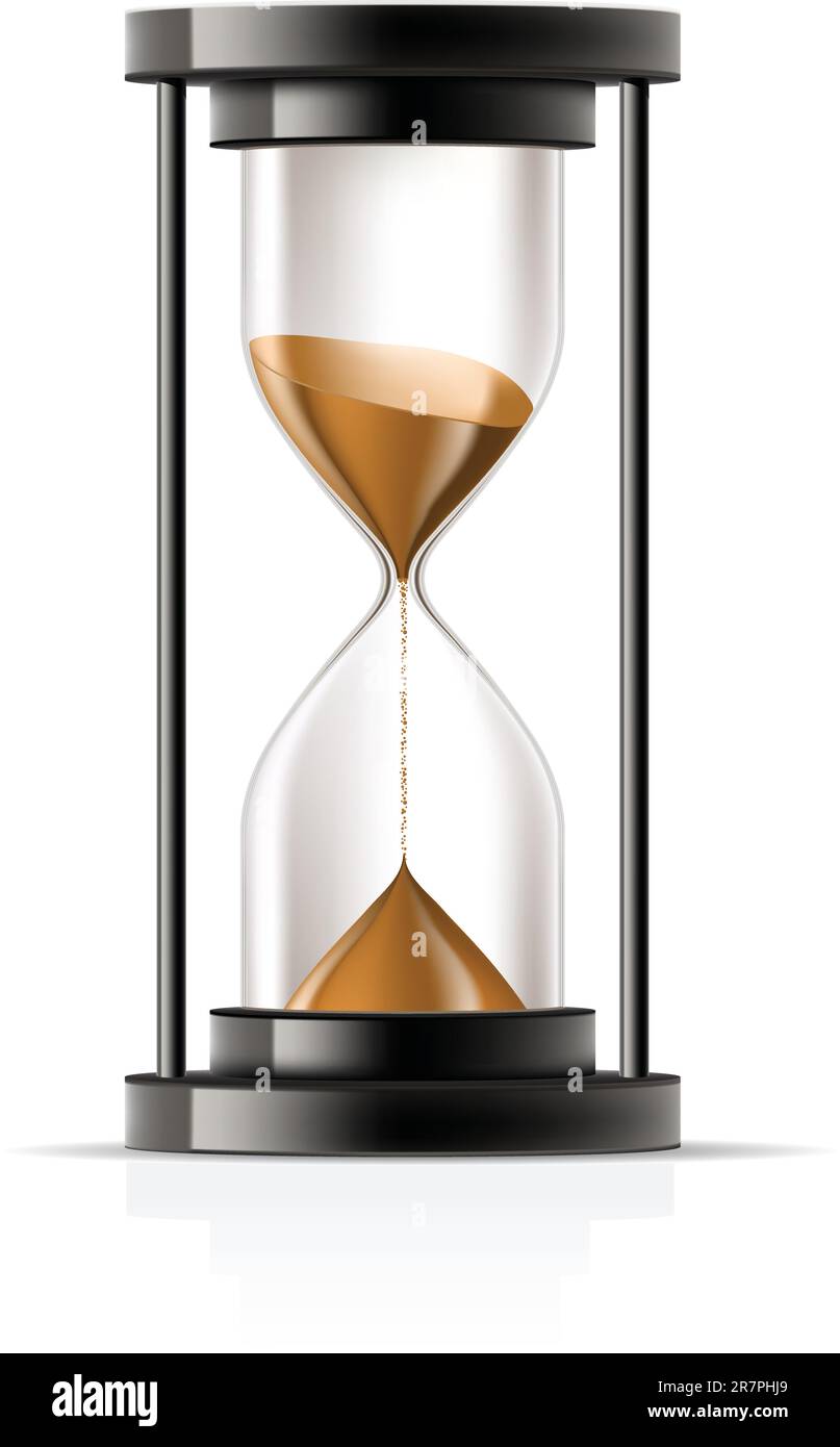 Sand flowing through an hourglass front view Stock Vector Image & Art ...