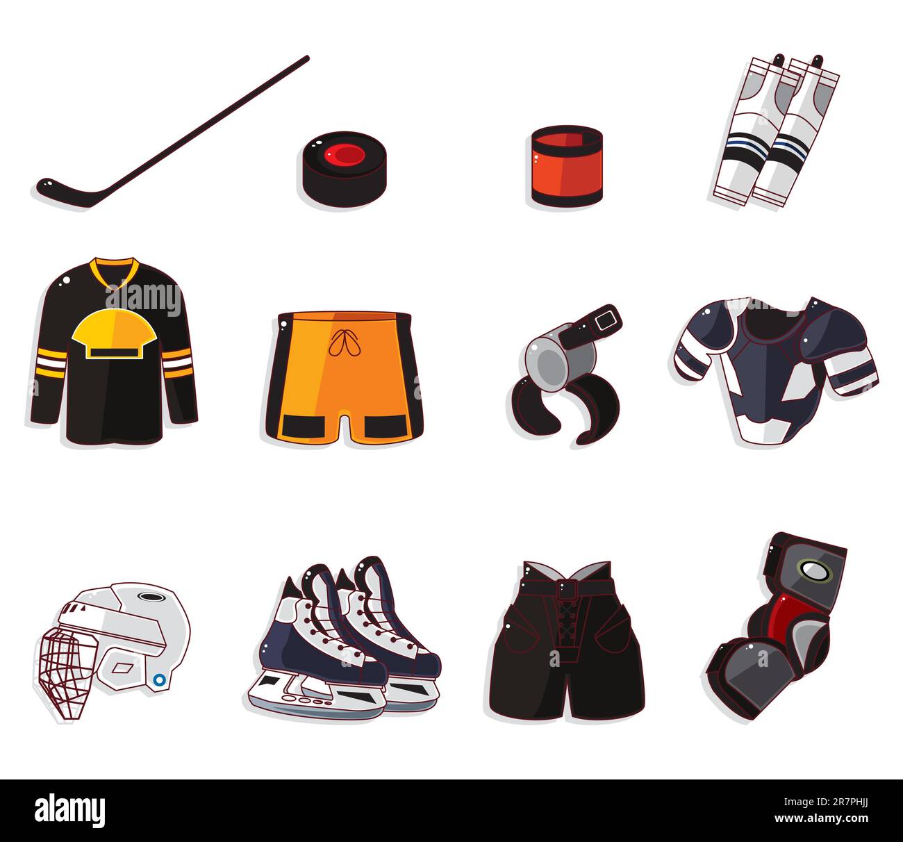 Cartoon ice hockey puck Cut Out Stock Images & Pictures - Alamy