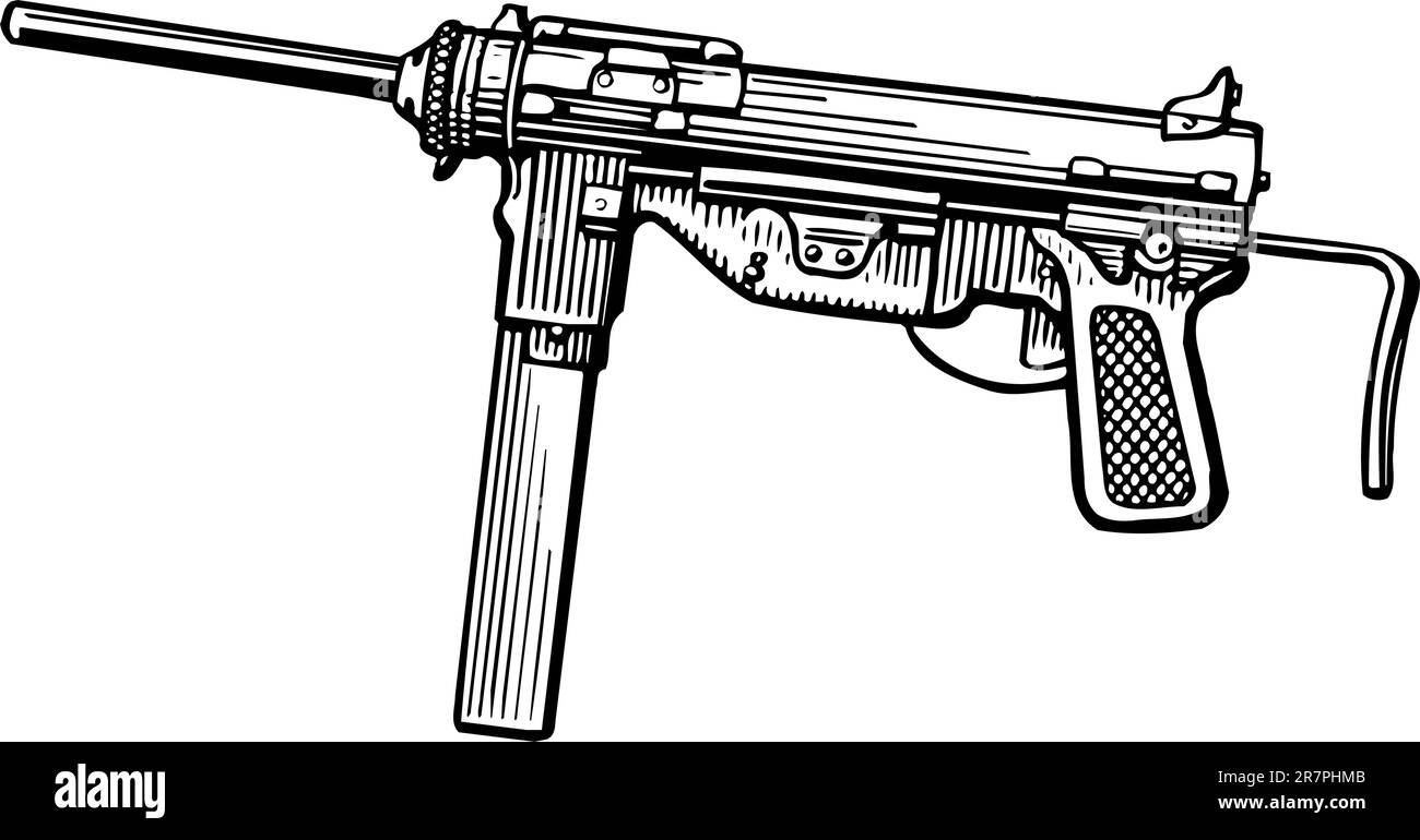 Machine Gun Isolated On White Stock Vector Image And Art Alamy