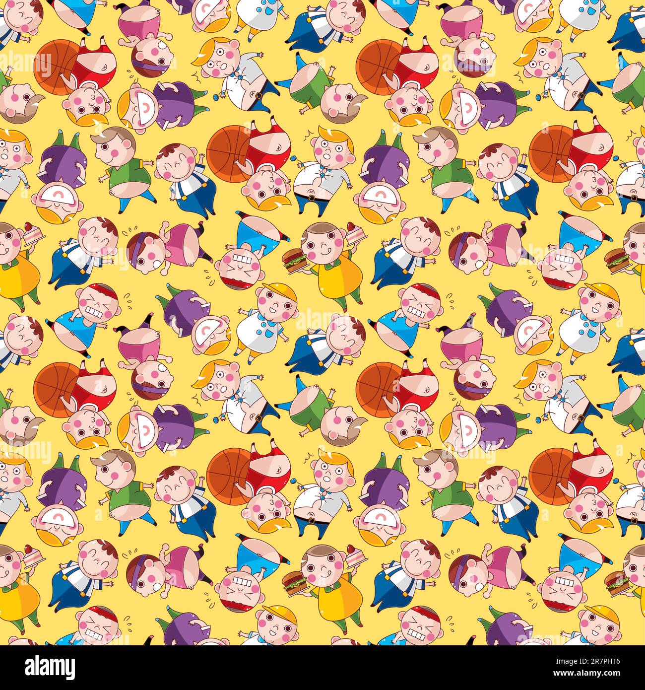 Cartoon Fat people seamless pattern Stock Vector Image & Art - Alamy