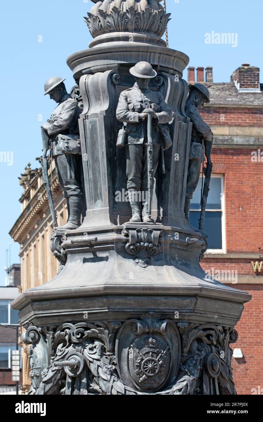 Close up image of base World War I memorial, Sheffield Cenotaph or War ...