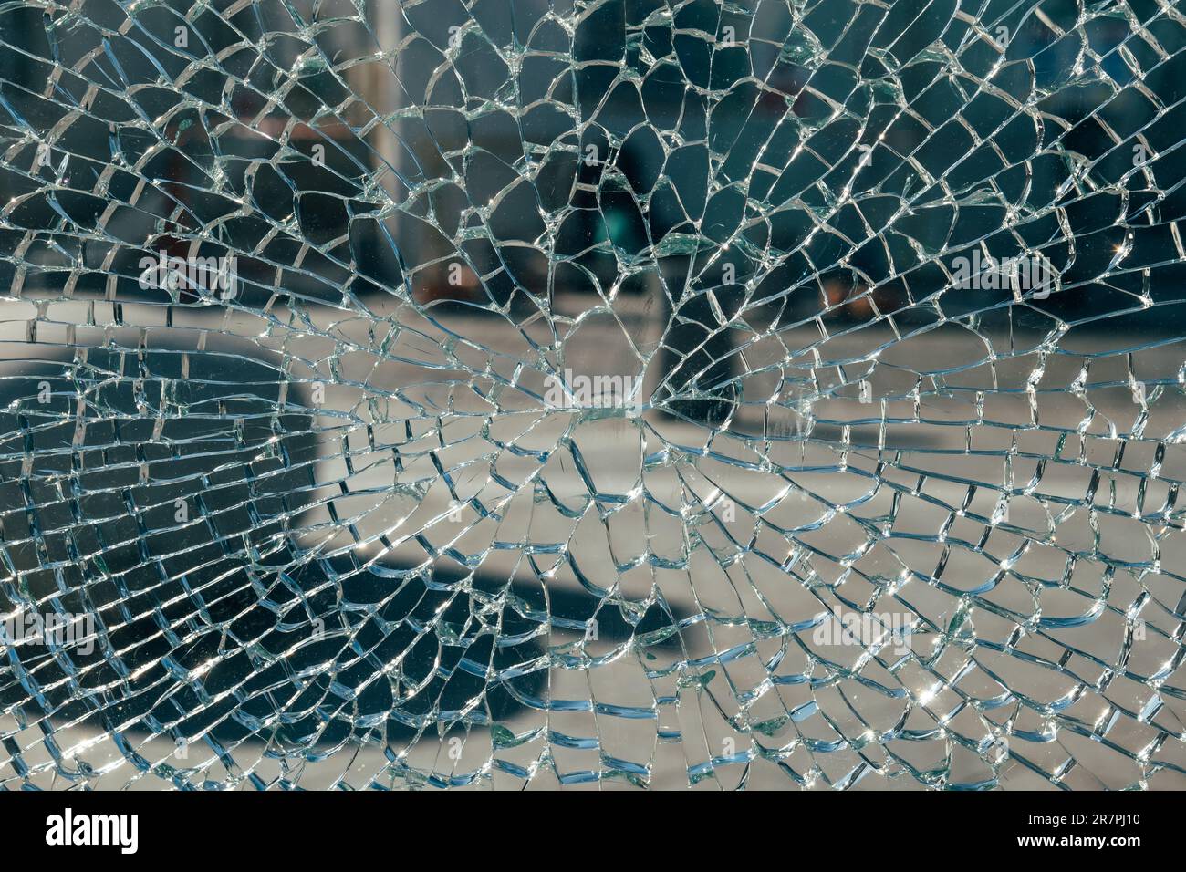 Cracked Shattered Glass Background with Spider Web Pattern Stock Photo ...
