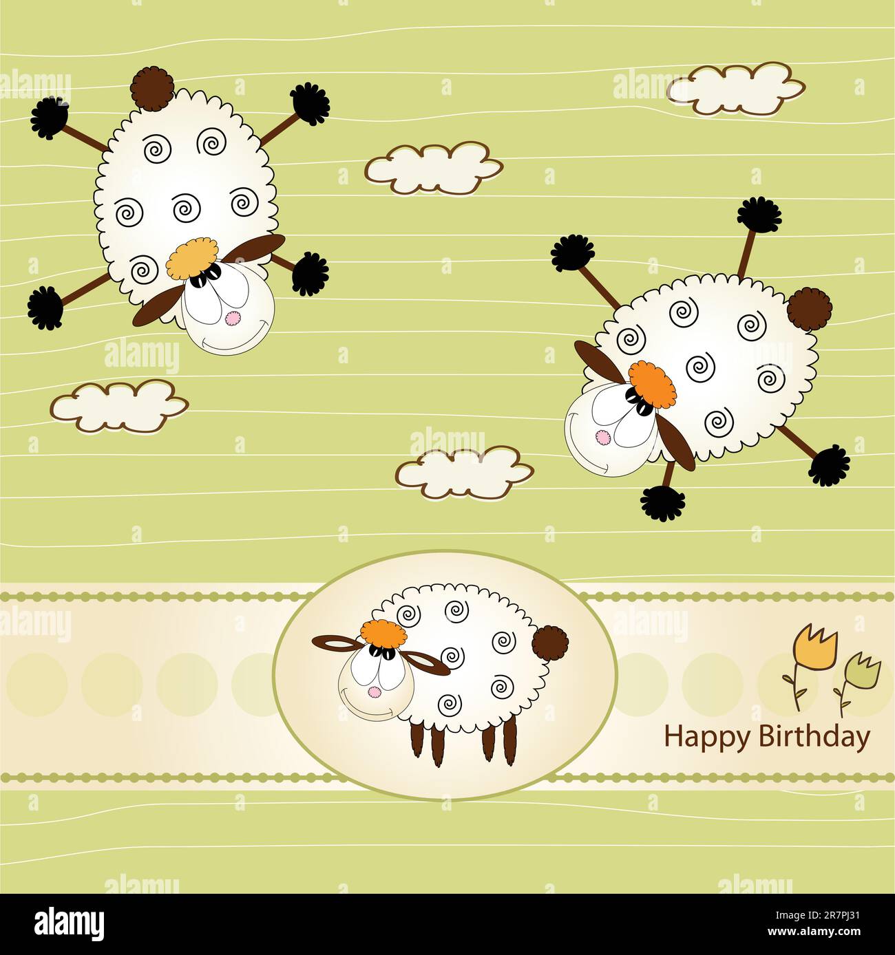 birthday greeting card with sheep Stock Vector Image & Art - Alamy