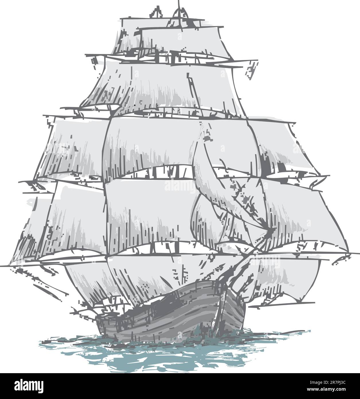 draw from a sail boat made by simple traces Stock Vector Image & Art ...