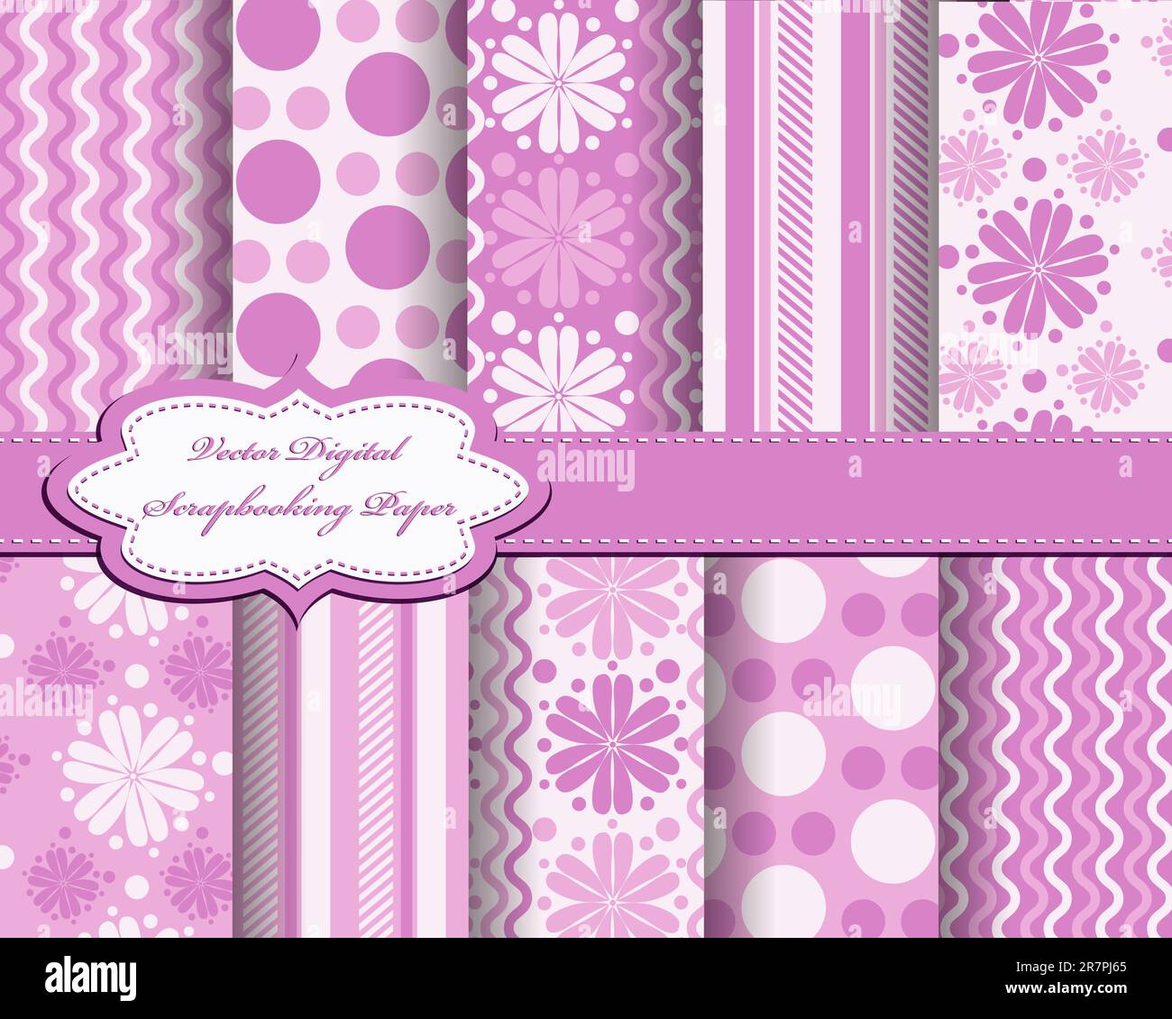 set of flower vector paper for scrapbook Stock Vector Image & Art - Alamy
