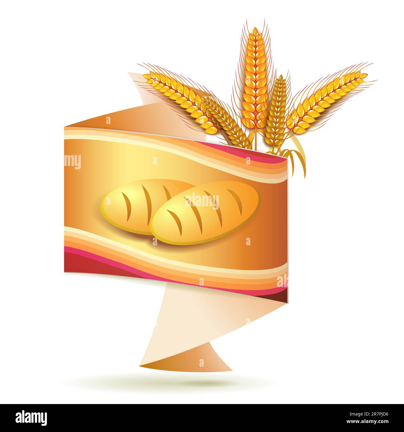 Ribbon with wheat ears and bread Stock Vector Image & Art - Alamy