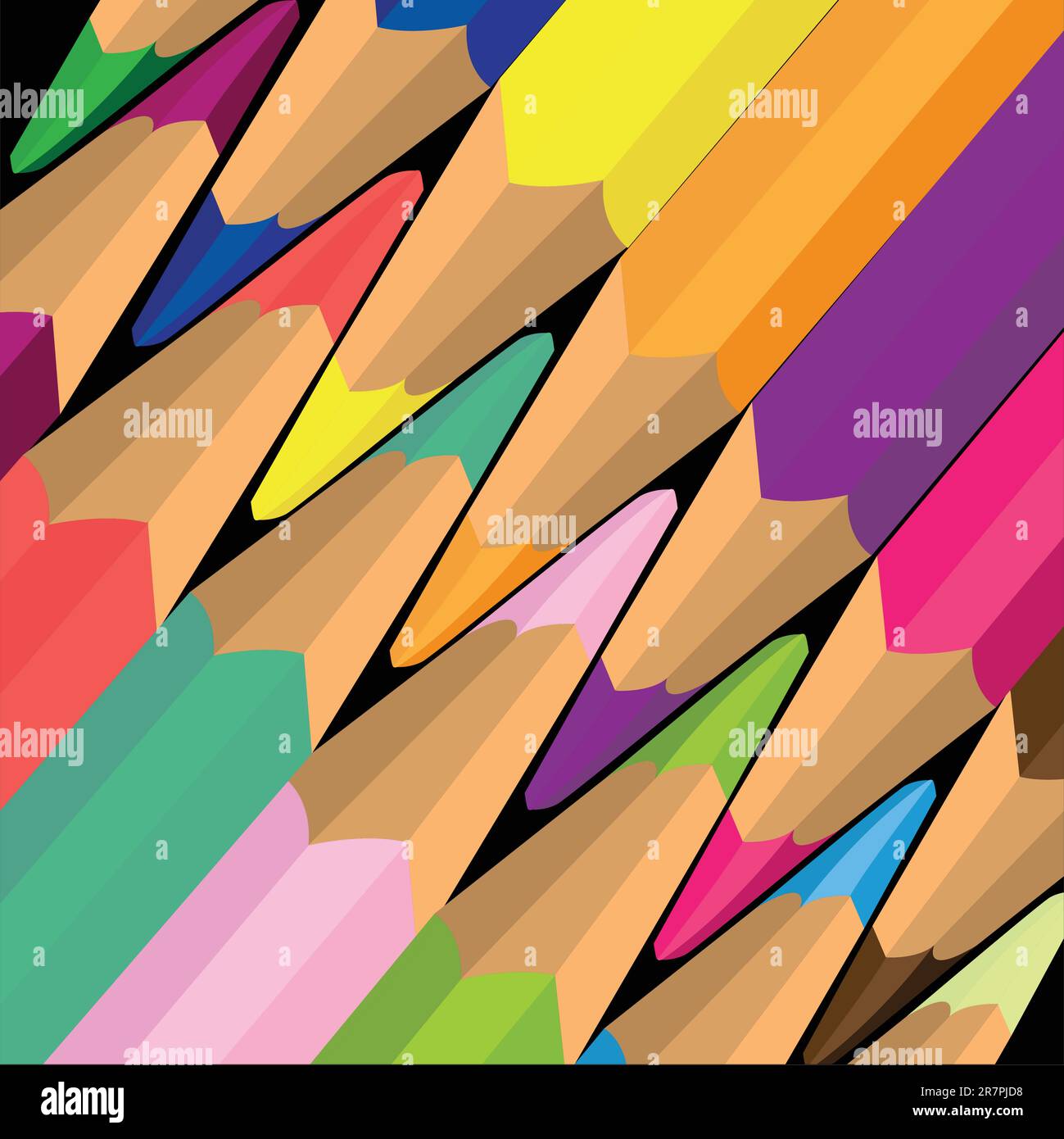 Colored pencils picture Stock Vector Images - Alamy