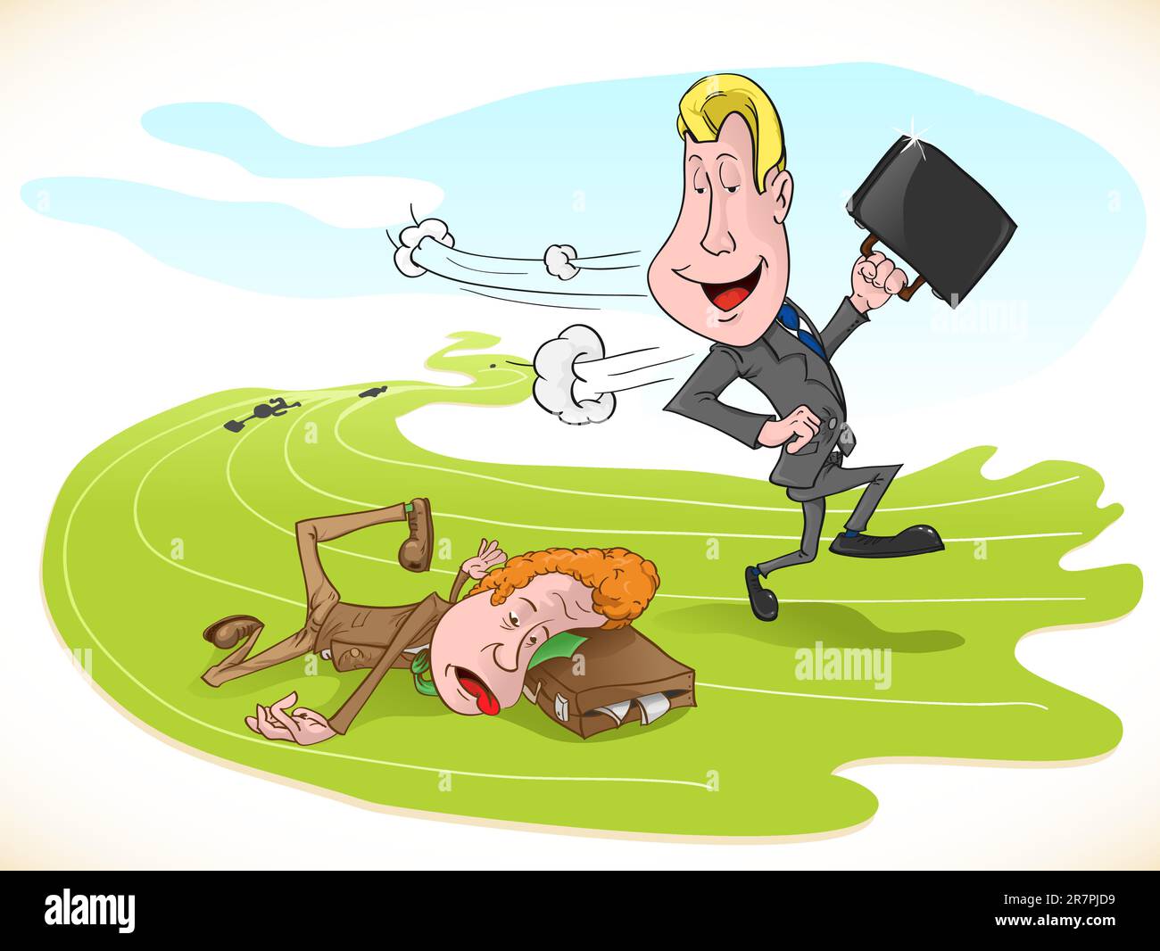Cartoon race entrepreneurs. Funny illustration. The file consists of ...