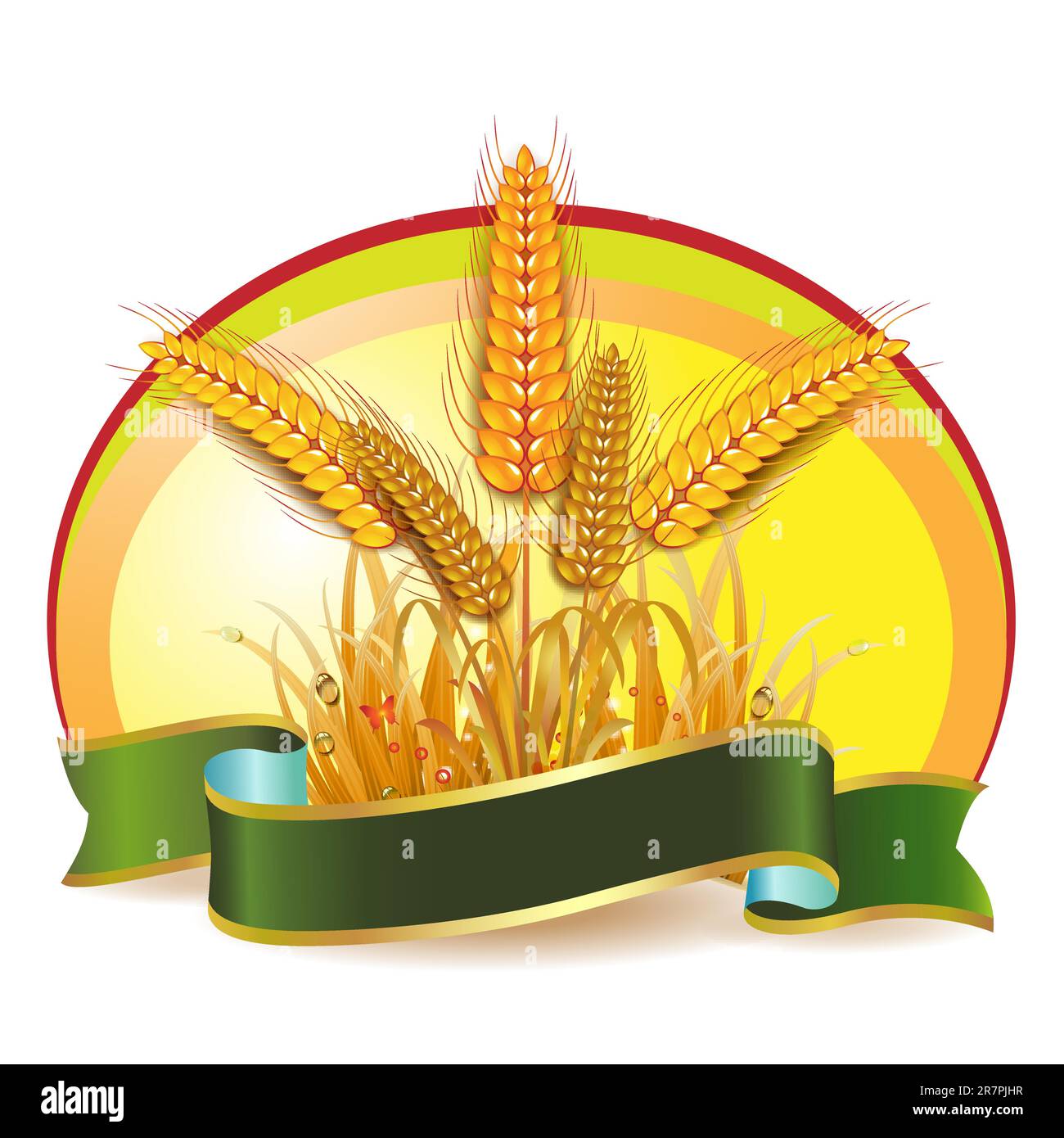 Wheat ears with ribbon Stock Vector Image & Art - Alamy