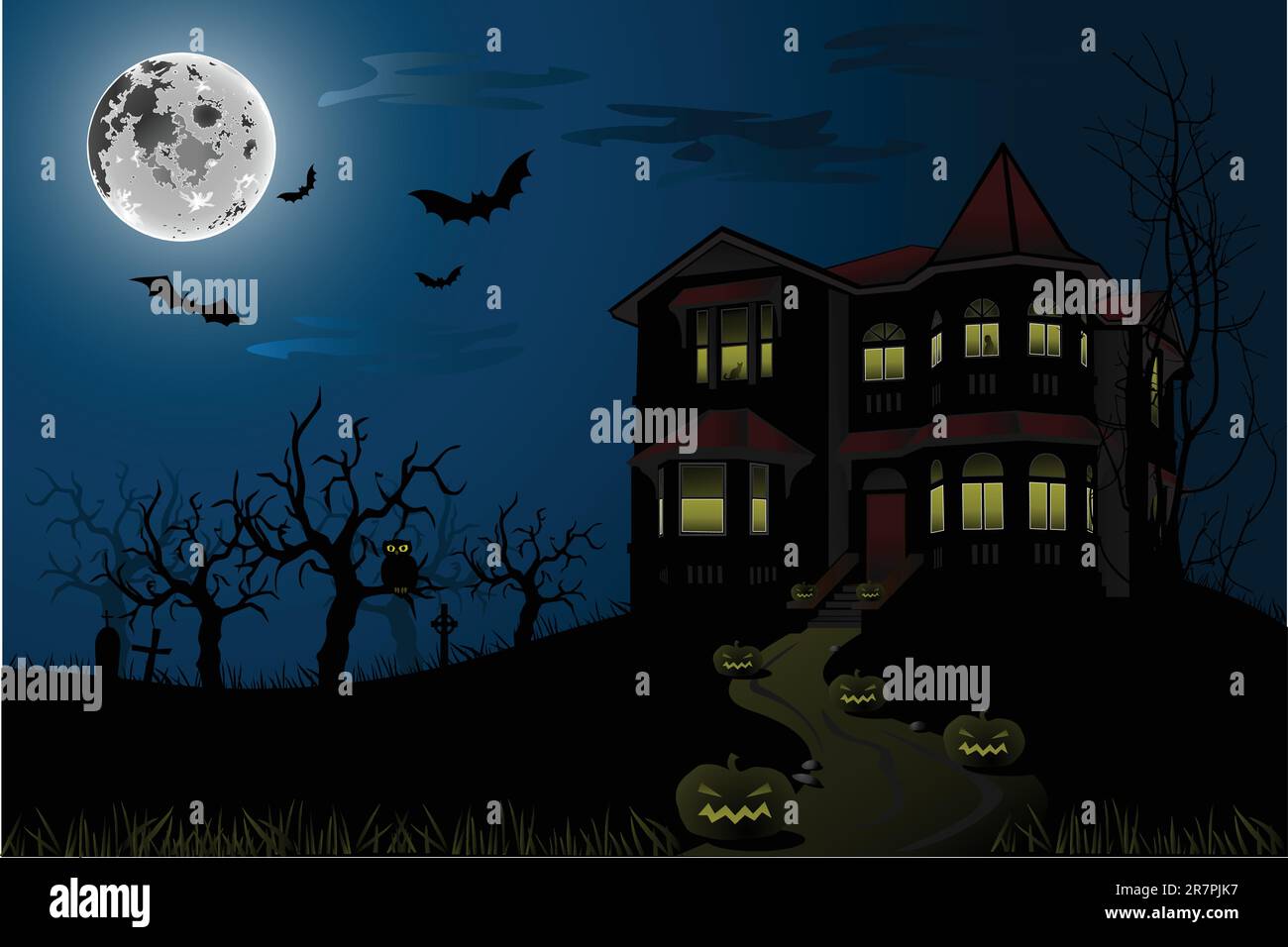 Haunted house theme background picture Stock Vector Images - Alamy