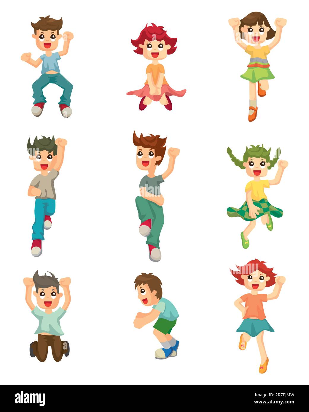cartoon child jump icons Stock Vector Image & Art - Alamy