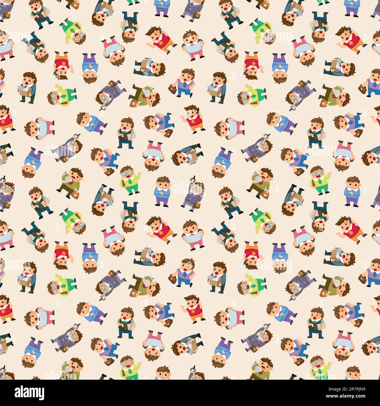 seamless cartoon office worker pattern Stock Vector Image & Art - Alamy