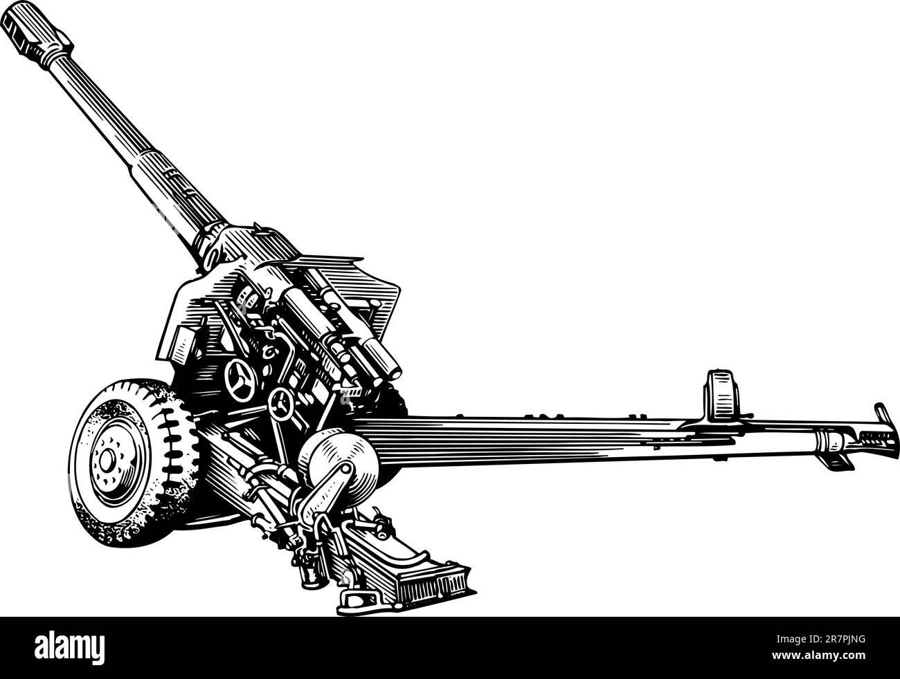 Military cannon isolated on white Stock Vector Image & Art - Alamy