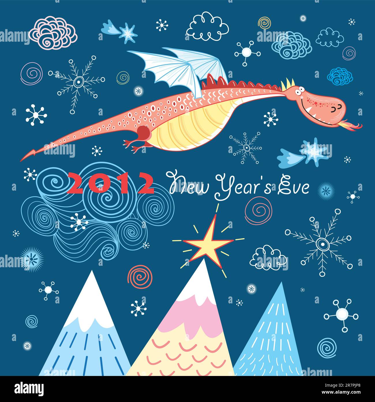 Dragon image with sky background Stock Vector Images - Alamy