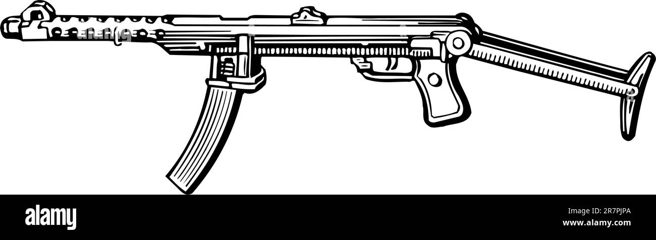 Machine Gun Isolated On White Stock Vector Image And Art Alamy